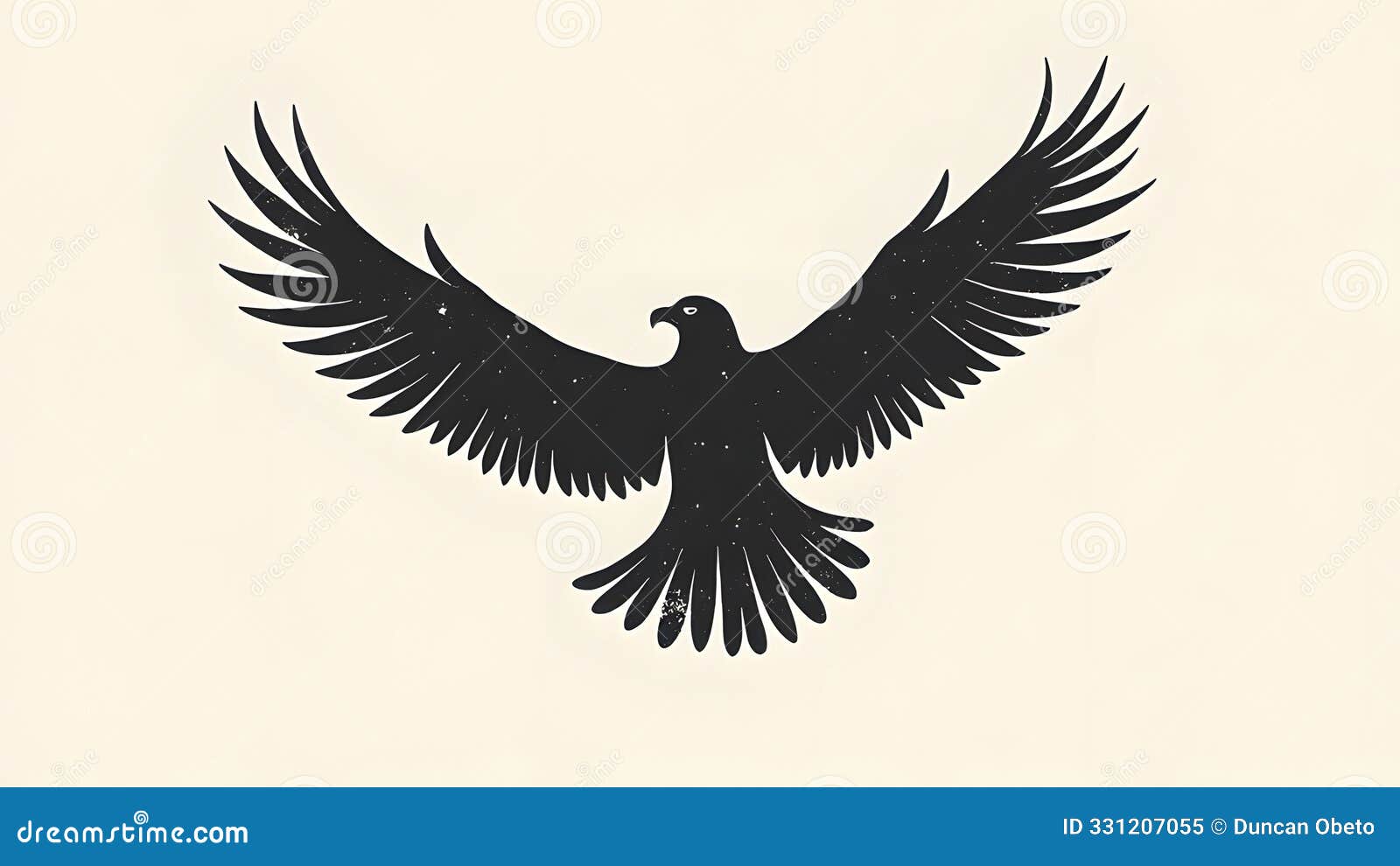 Stylized Hawk in Flight Silhouette. AI-Generated. Stock Illustration ...