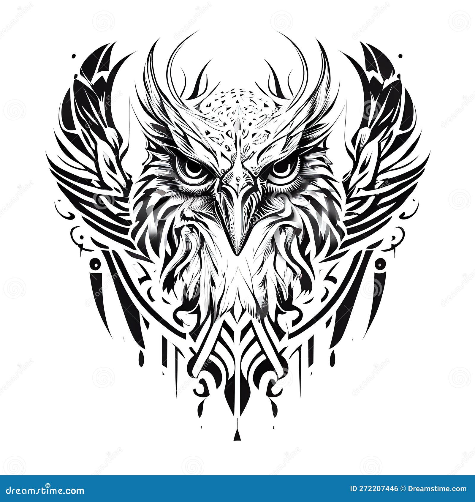 Stylized Hawk on White Background, AI Generative Stock Photo - Image of ...