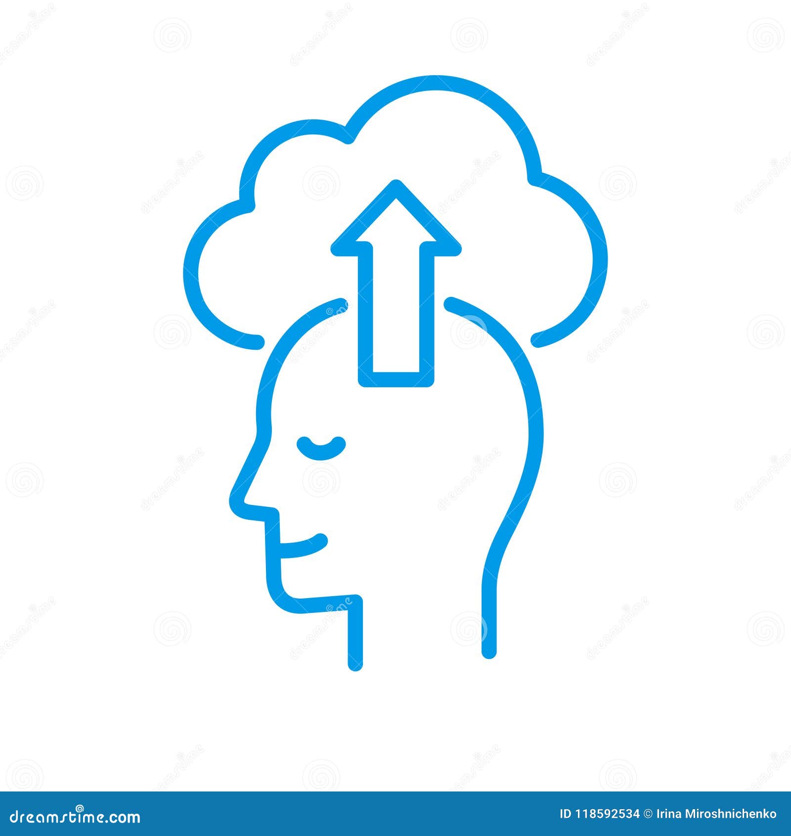 Head cloud upload icon stock vector. Illustration of design - 118592534