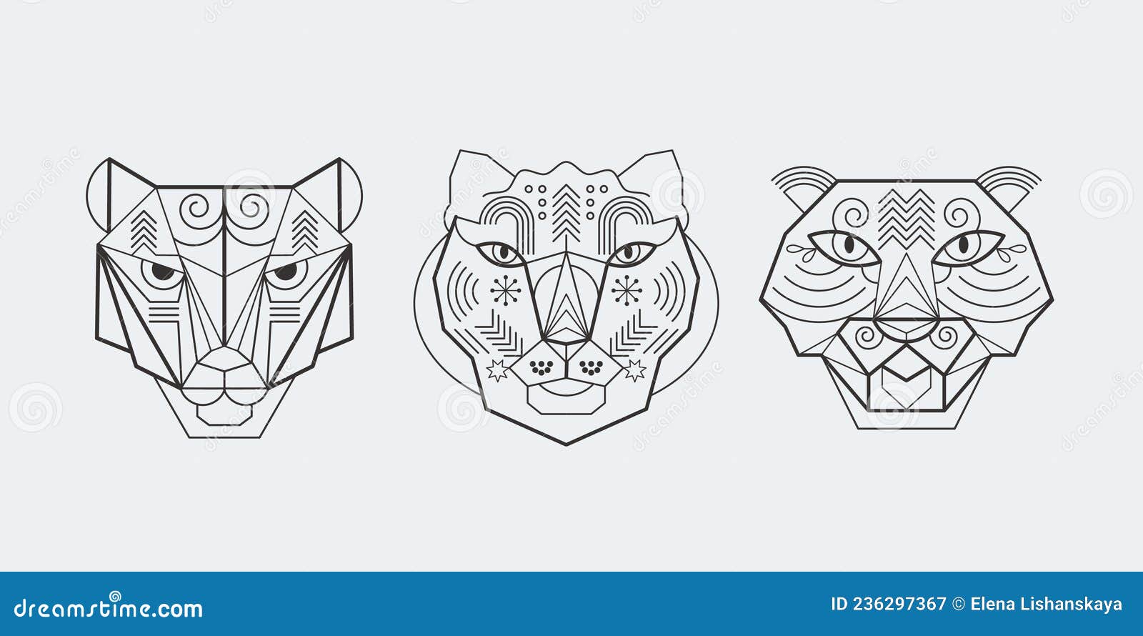 Stylized Head of the Tiger in Geometry Style. Logo Design Stock Vector ...