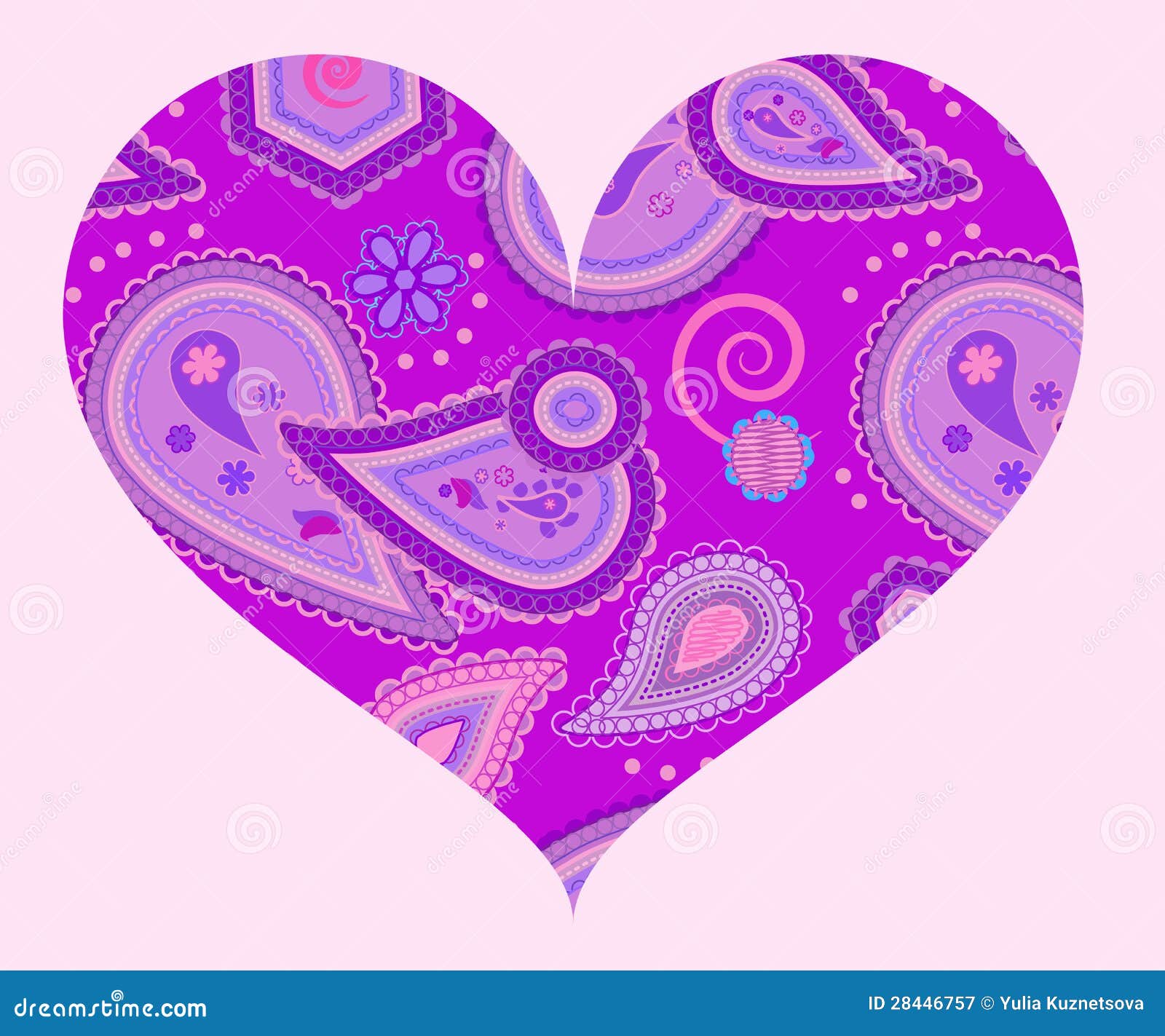 Stylized Heart with Abstract Ornament Stock Vector - Illustration of ...