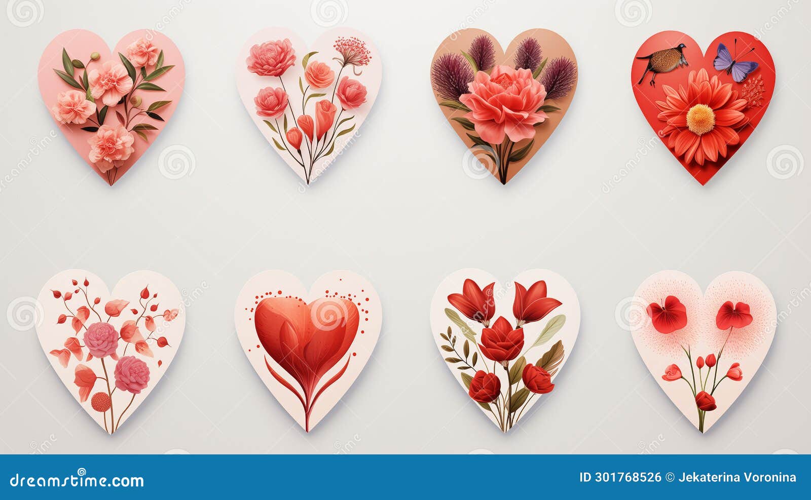 Stylized heart icons stock photo. Image of background - 301768526