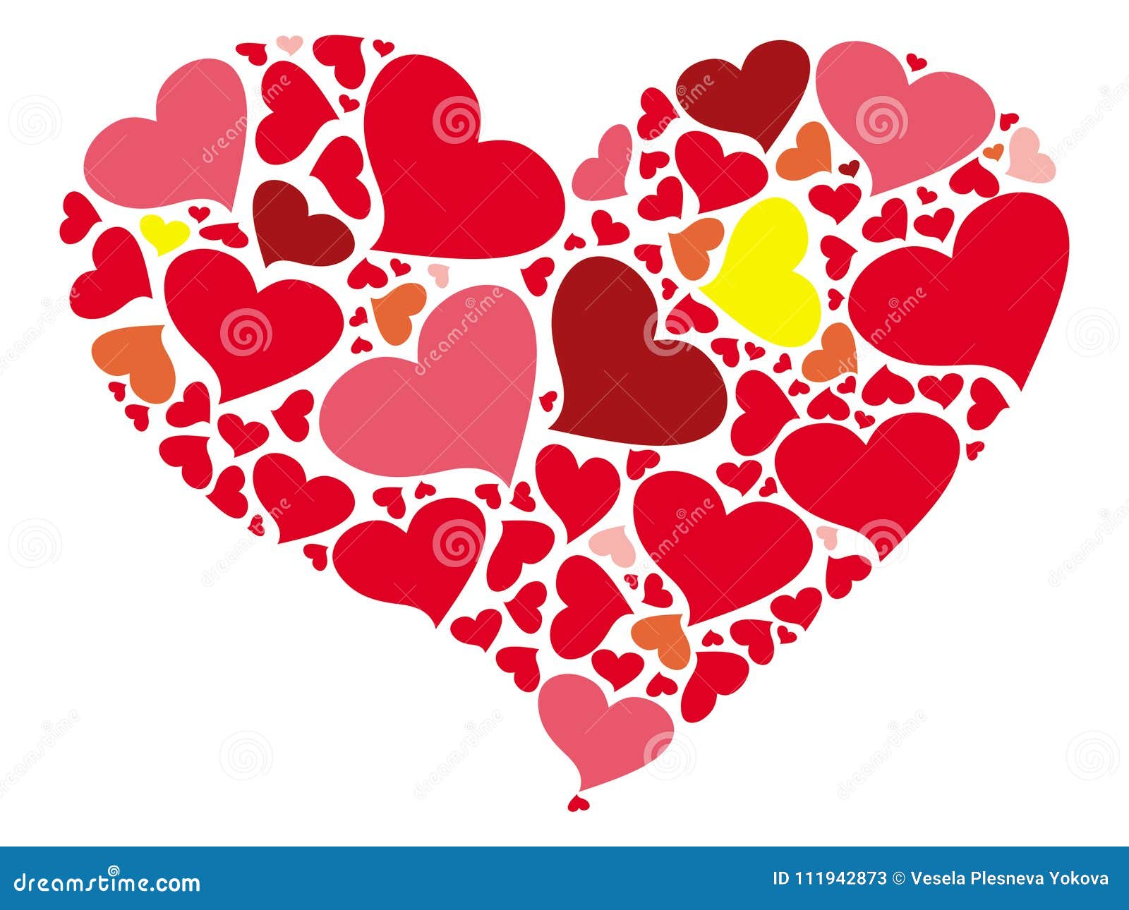 A Stylized Heart Painted by Small Hearts Stock Vector - Illustration of ...