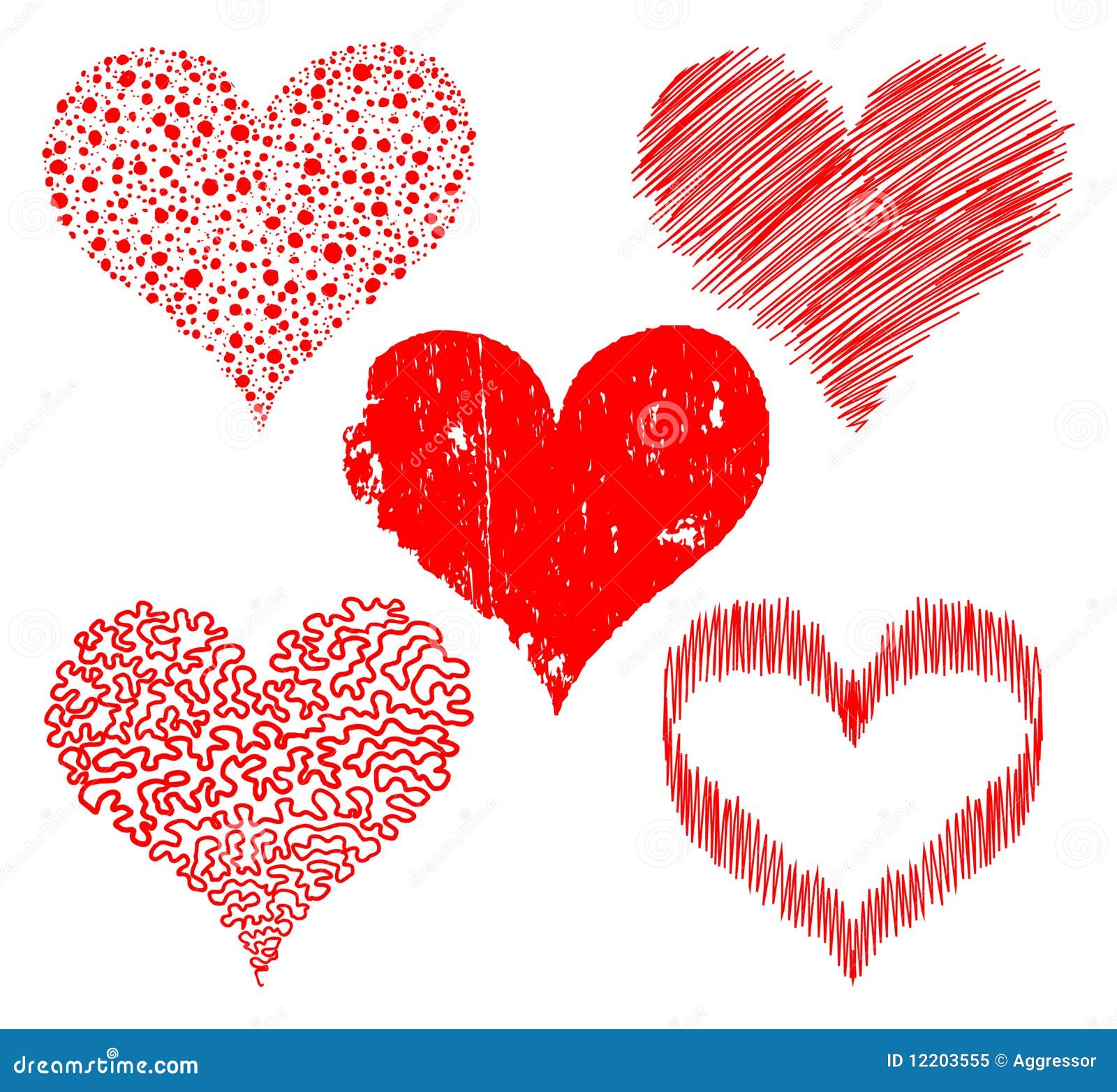 Stylized hearts stock vector. Illustration of lovely - 12203555