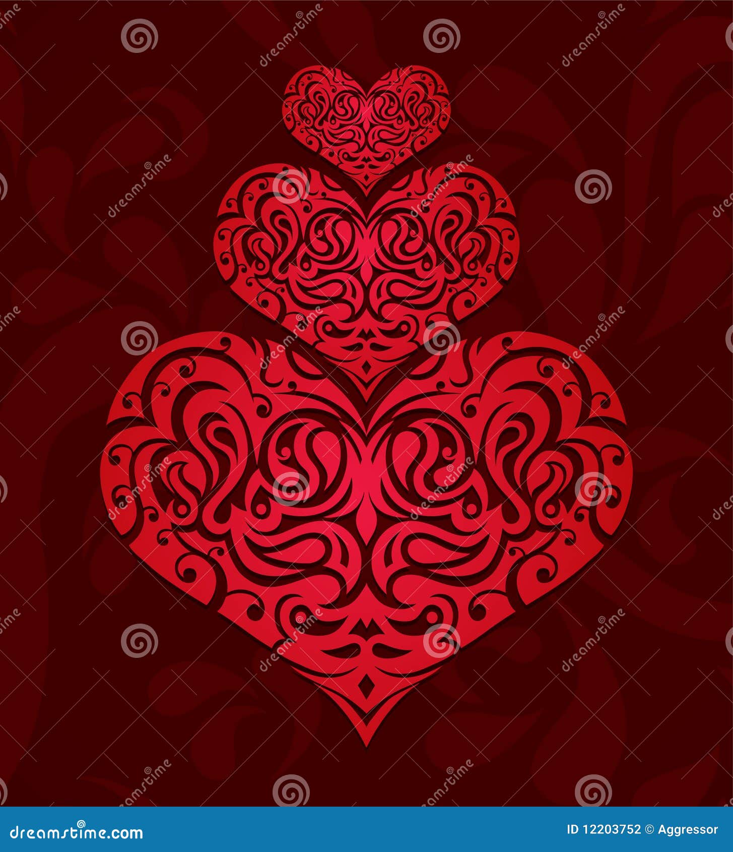 Stylized hearts stock vector. Illustration of objects - 12203752
