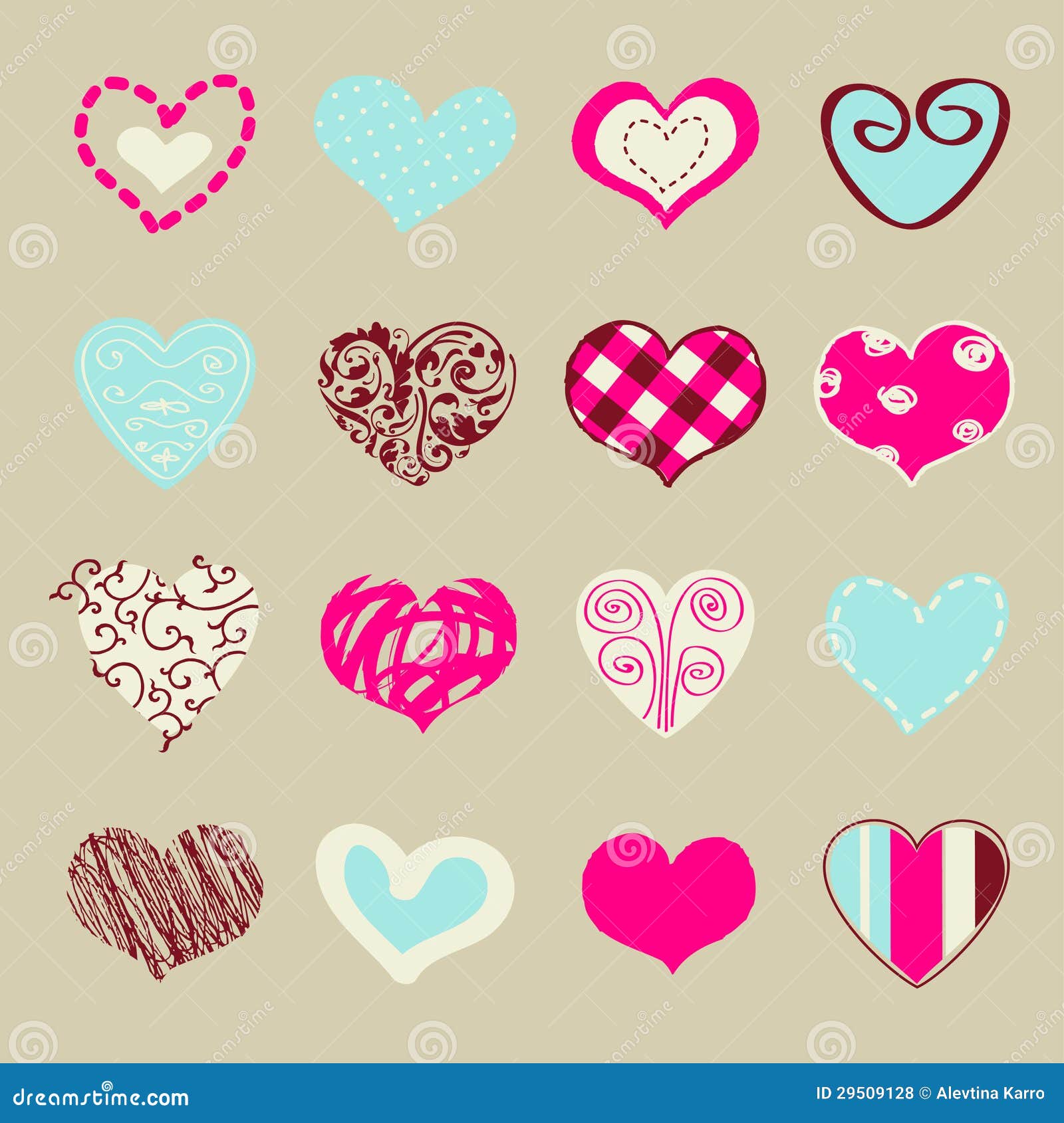 Stylized hearts stock vector. Illustration of graphic - 29509128