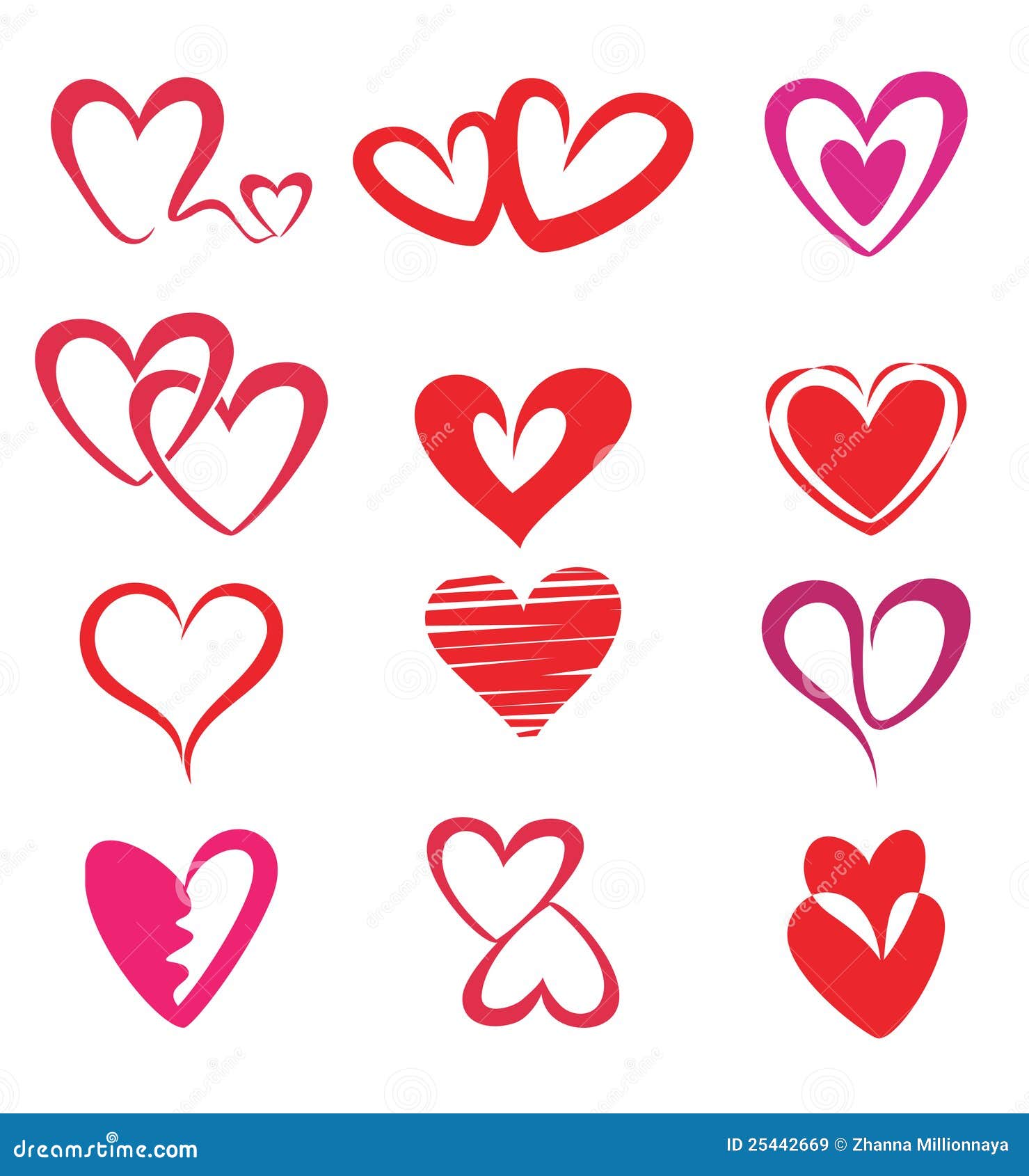 Stylized hearts collection stock vector. Illustration of engagement ...