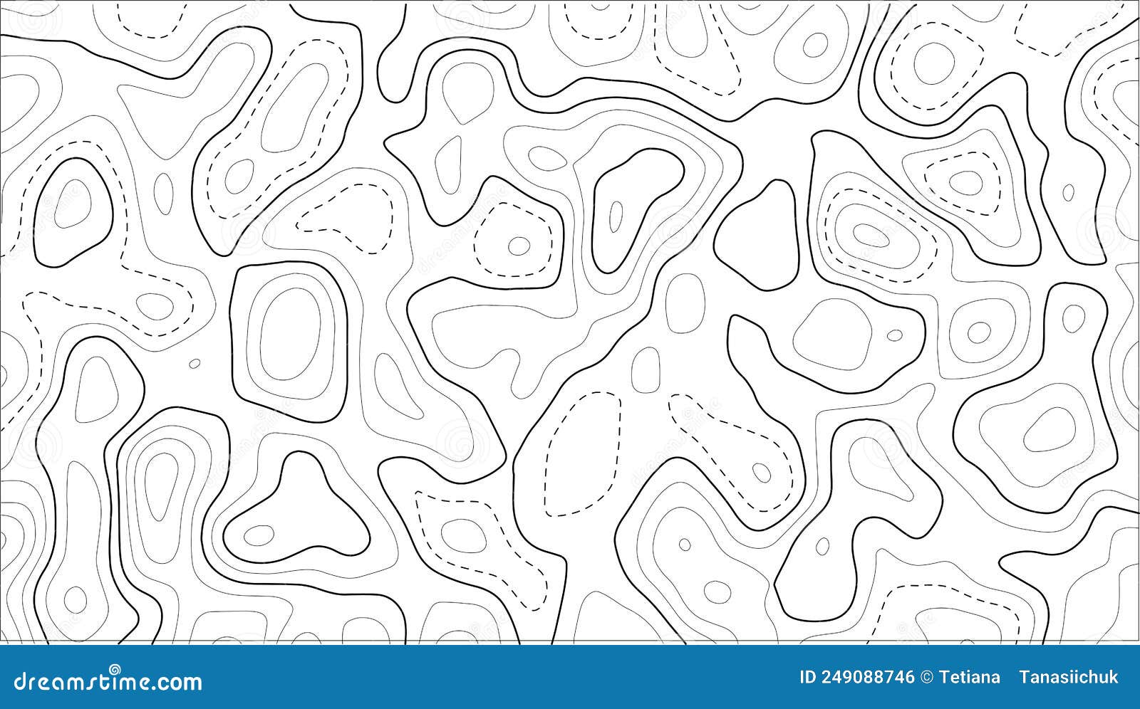 The Stylized Height Of The Topographic Contour Map Cartoon Vector ...