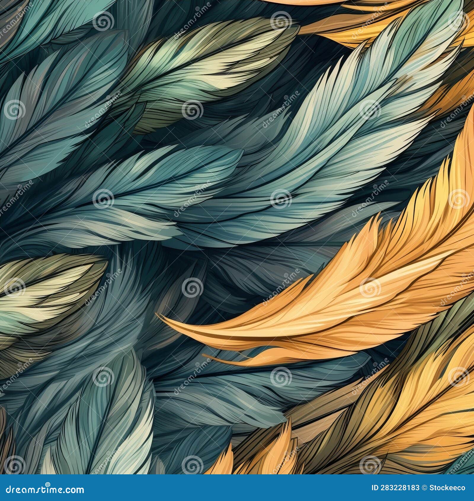 Stylized Heron Feathers Pattern for Digital Printing Stock Illustration ...