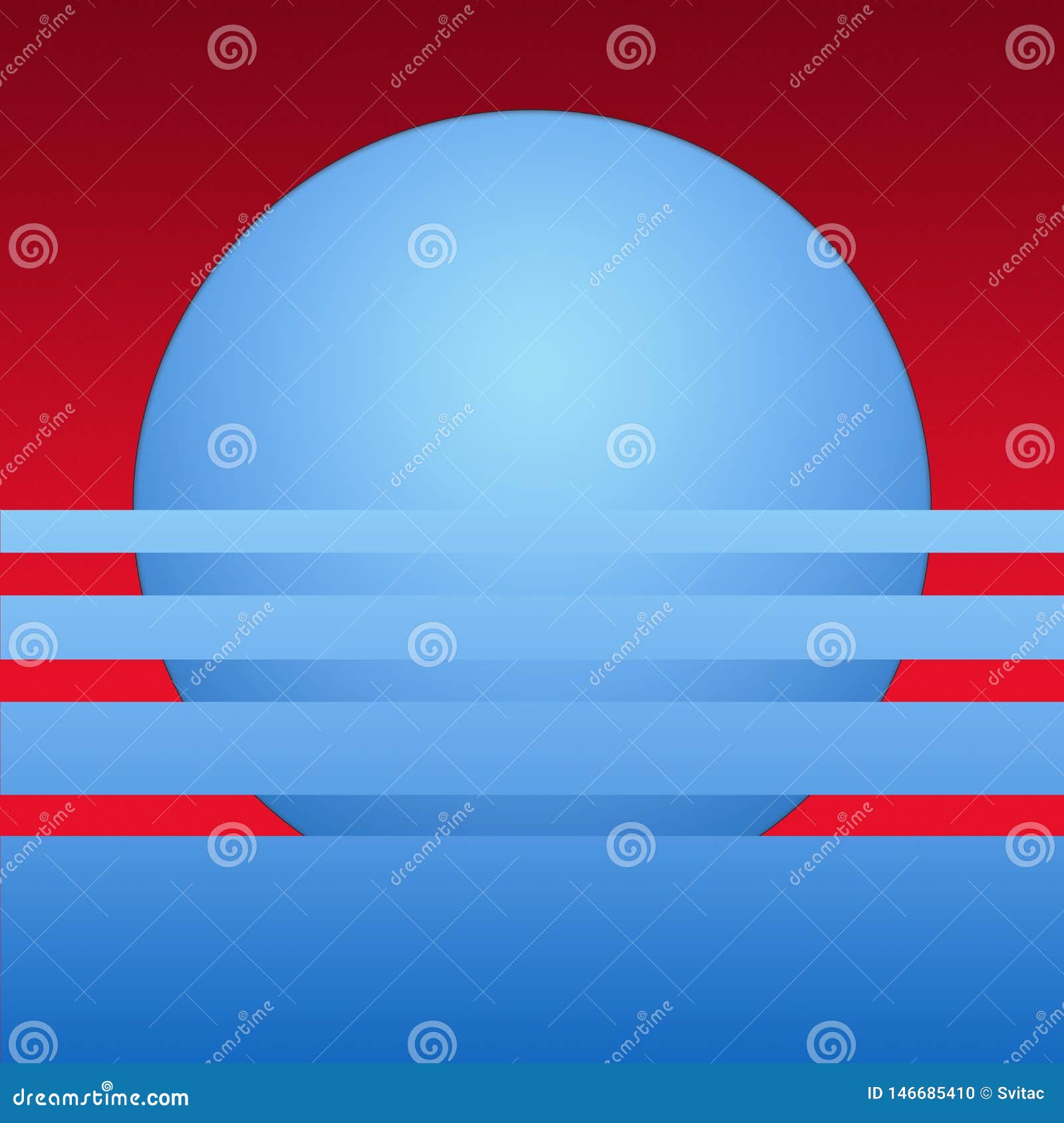 Stylized, High Resolution Illustration of Sunset in Blue and Red Stock ...