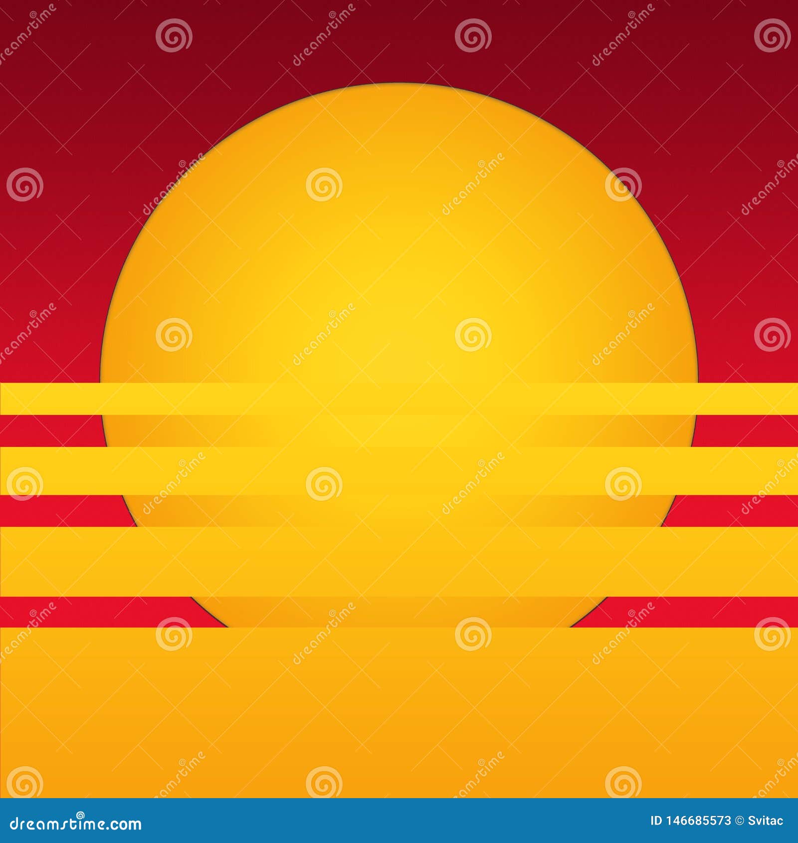 Stylized, High Resolution Illustration of Sunset in Yellow and Red ...