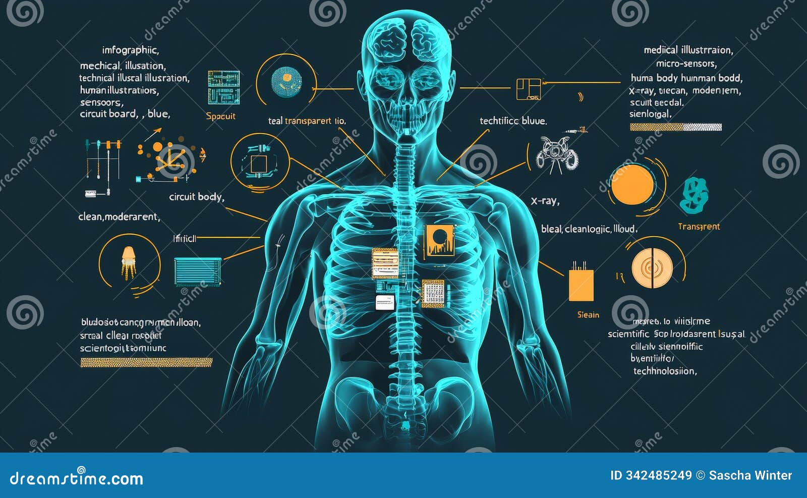 Human Body Integration of Micro-Sensors: a High-Tech Infographic ...