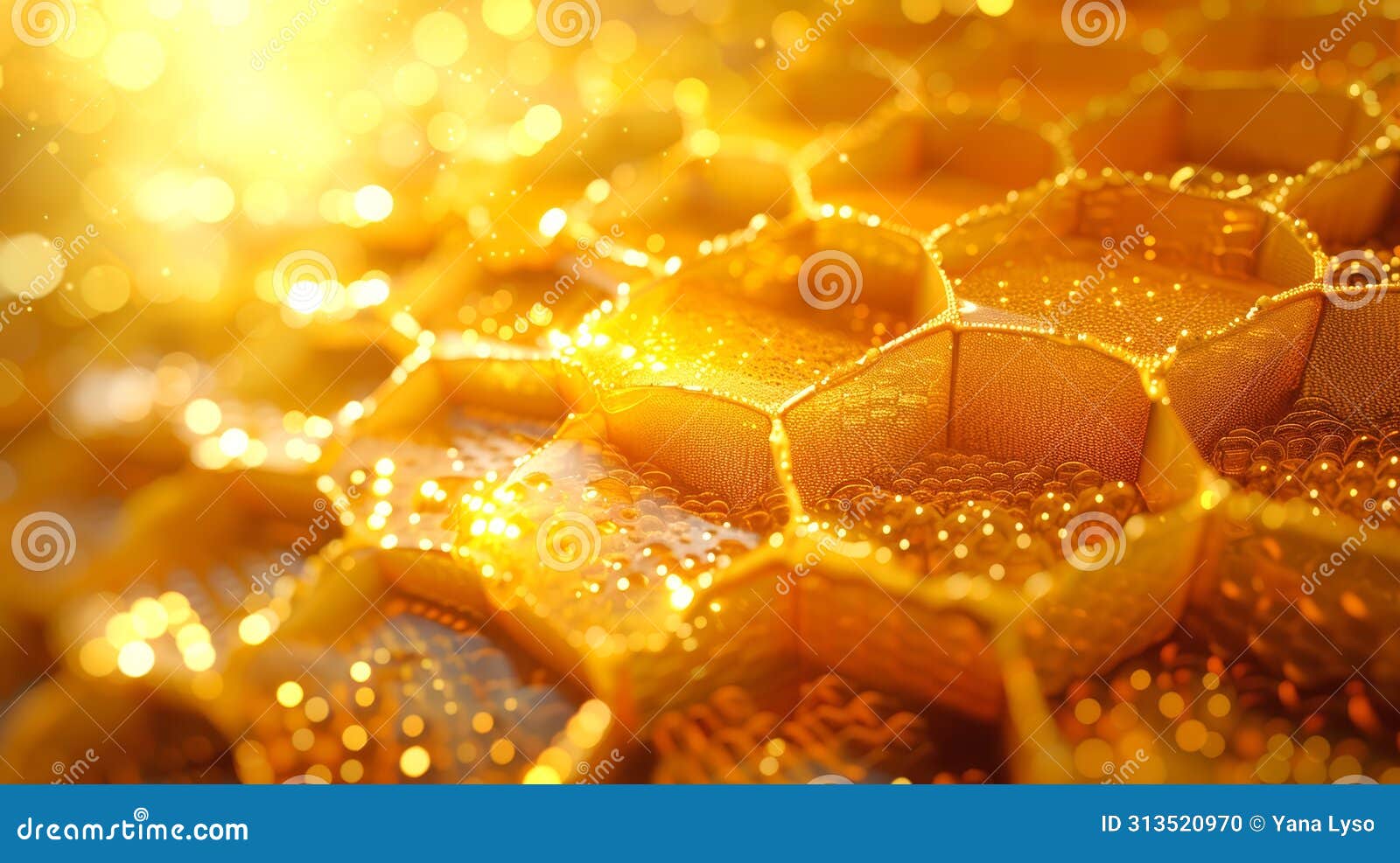 Stylized Honeycomb Pattern with Honey. Hexagonal Beeswax Structure ...