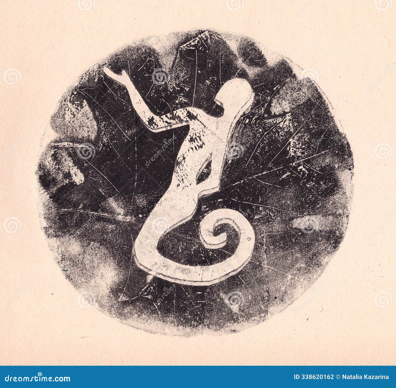 Stylized Humanoid Dancing Figures, Graphic Monochrome Drawing, Snake ...
