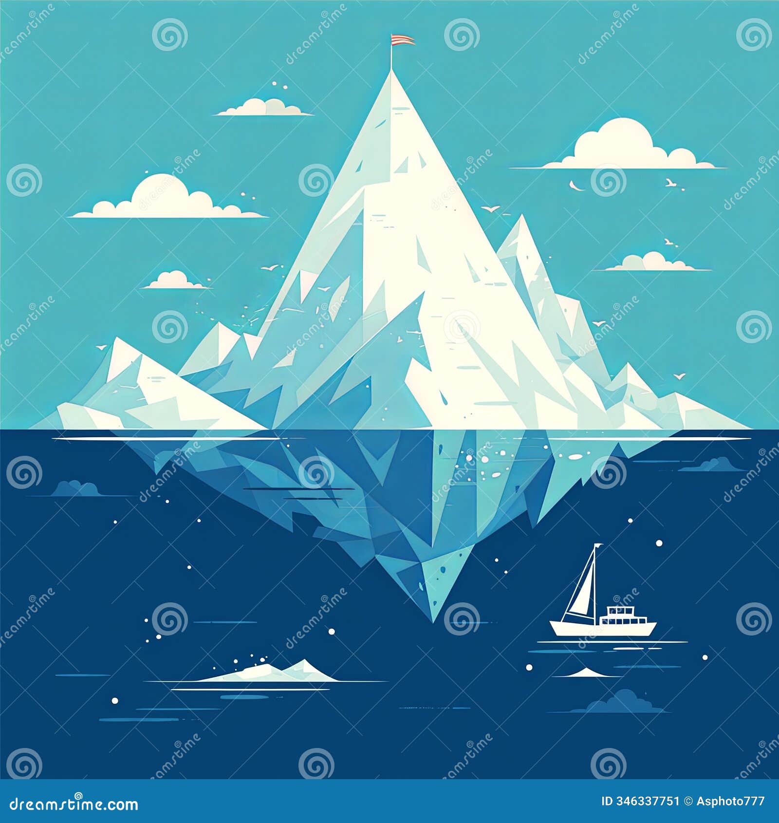 Iceberg Illustration Symbolizing Hidden Depths and Complexity Stock ...