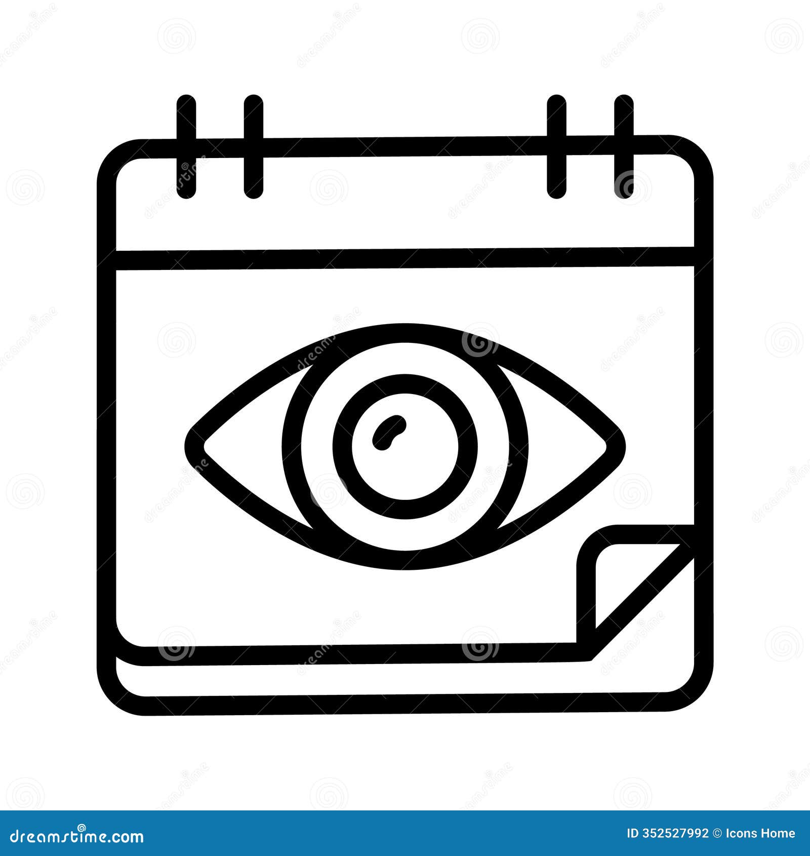 A Stylized Icon of a Calendar with an Eye in the Center Stock ...