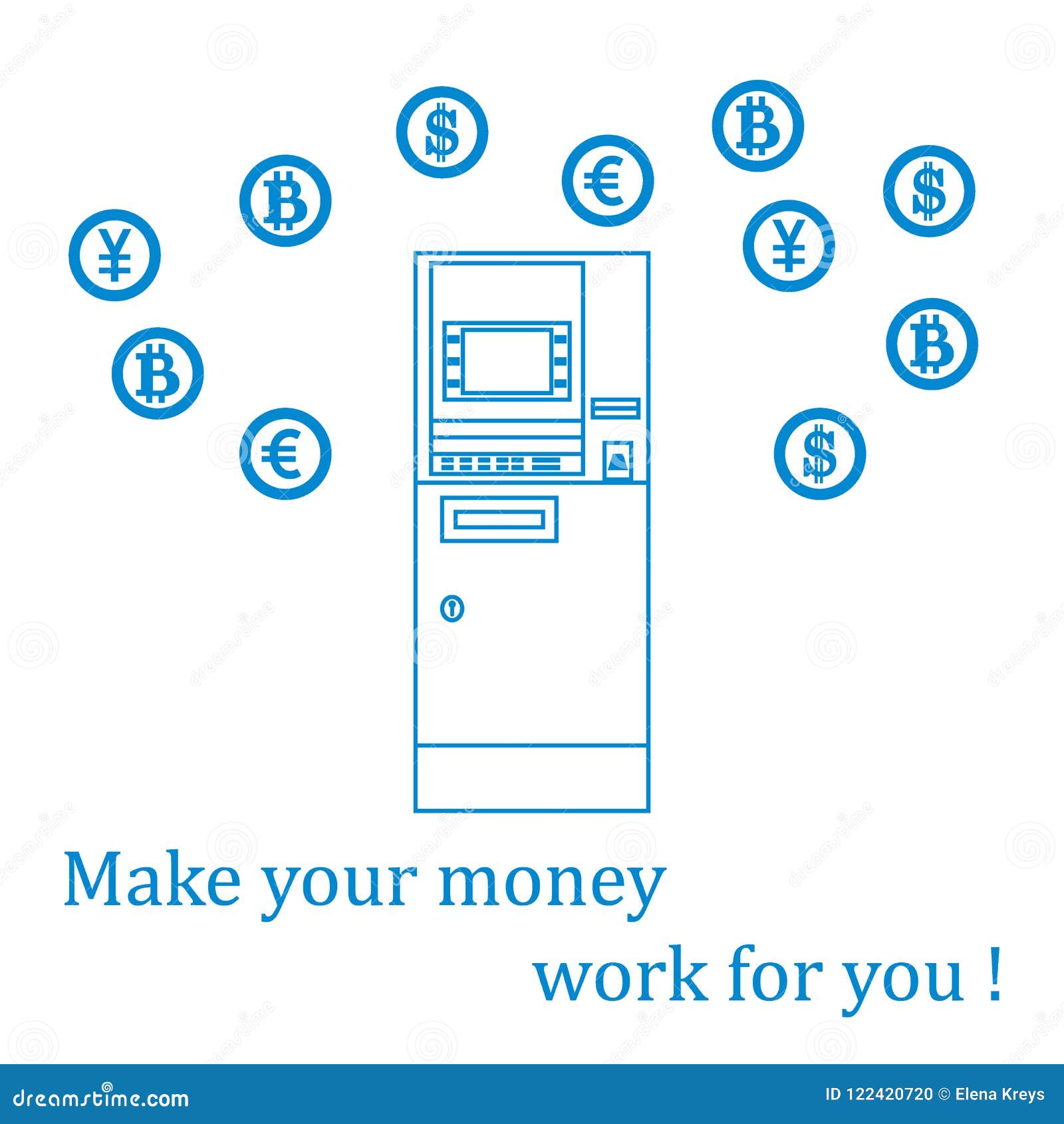 Stylized Icon of a Colored Automatic Teller Machine or ATM and D Stock ...