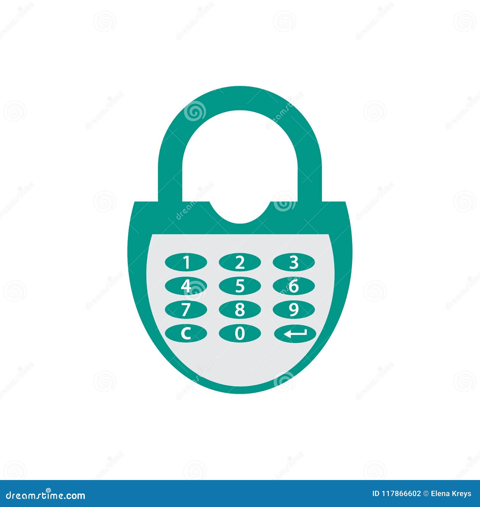 Stylized Icon of a Colored Combination Lock Stock Vector - Illustration ...