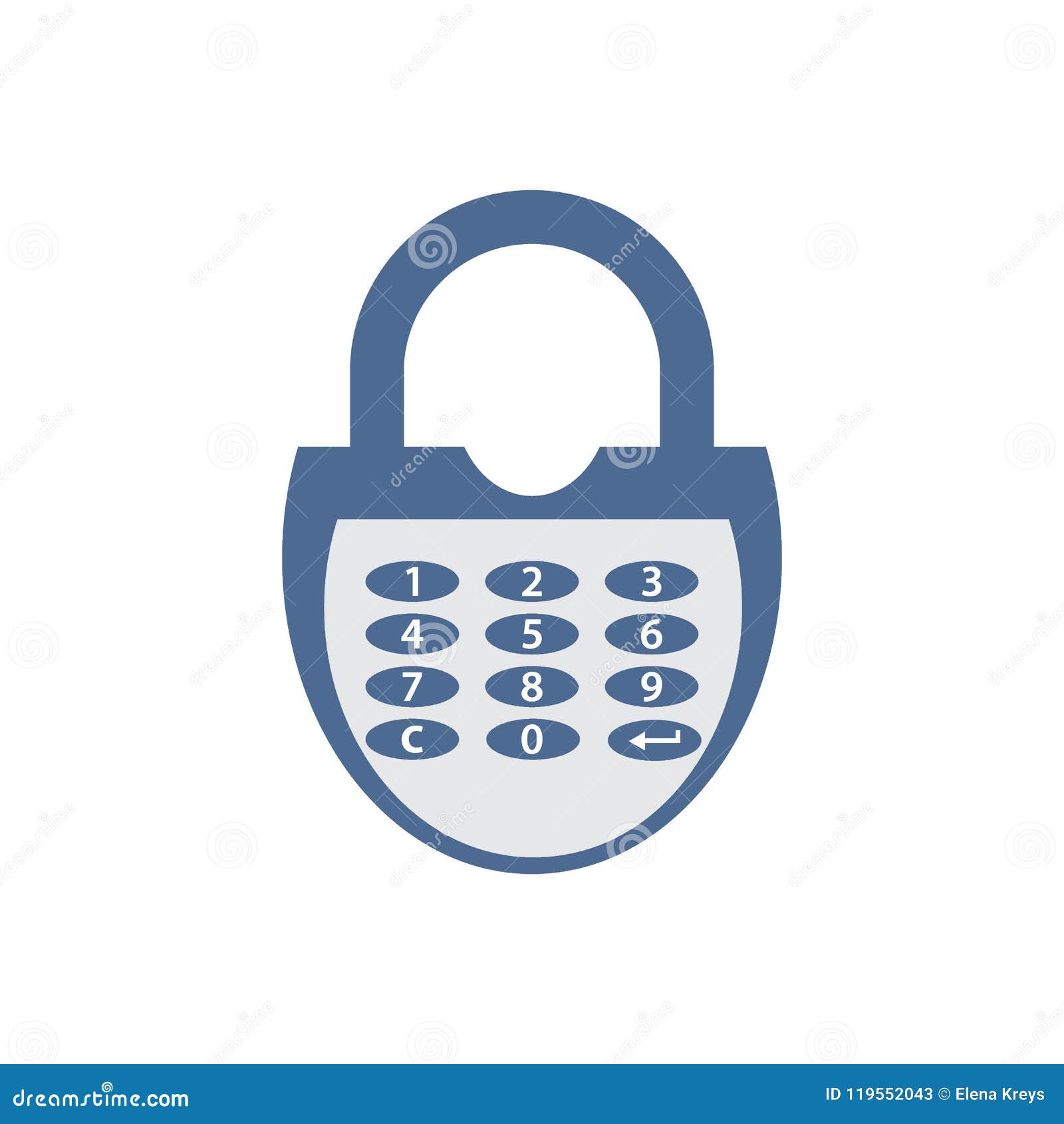 Stylized Icon of a Colored Combination Lock Stock Vector - Illustration ...