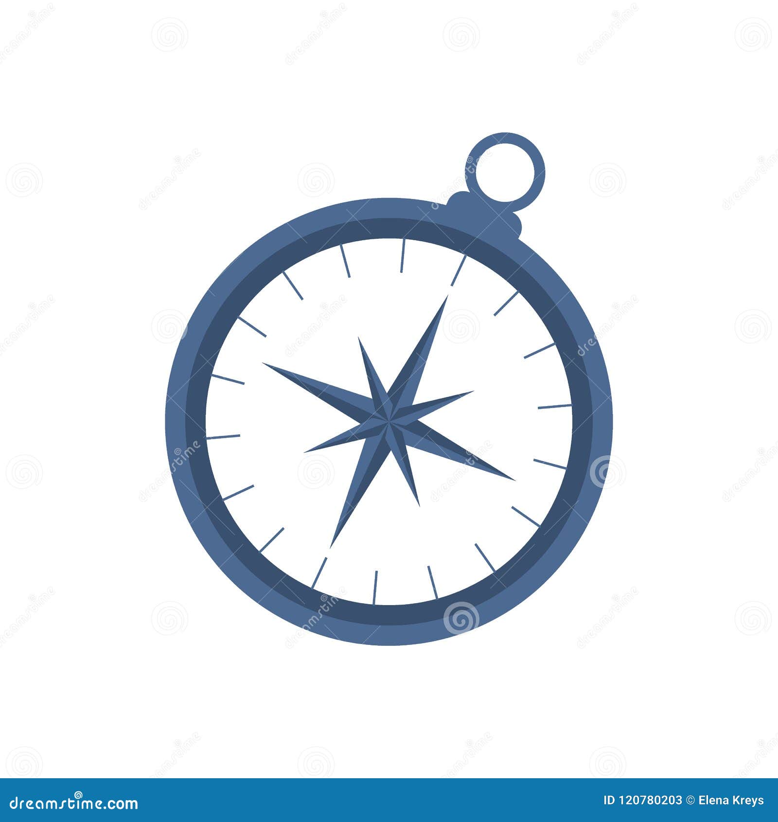 Stylized Icon of a Colored Compass Stock Vector - Illustration of east ...
