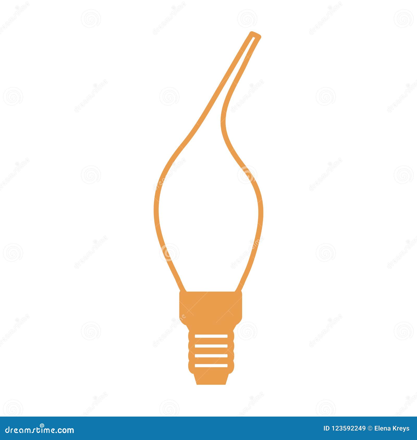 Stylized Icon of Light Bulb on White Background Stock Vector ...