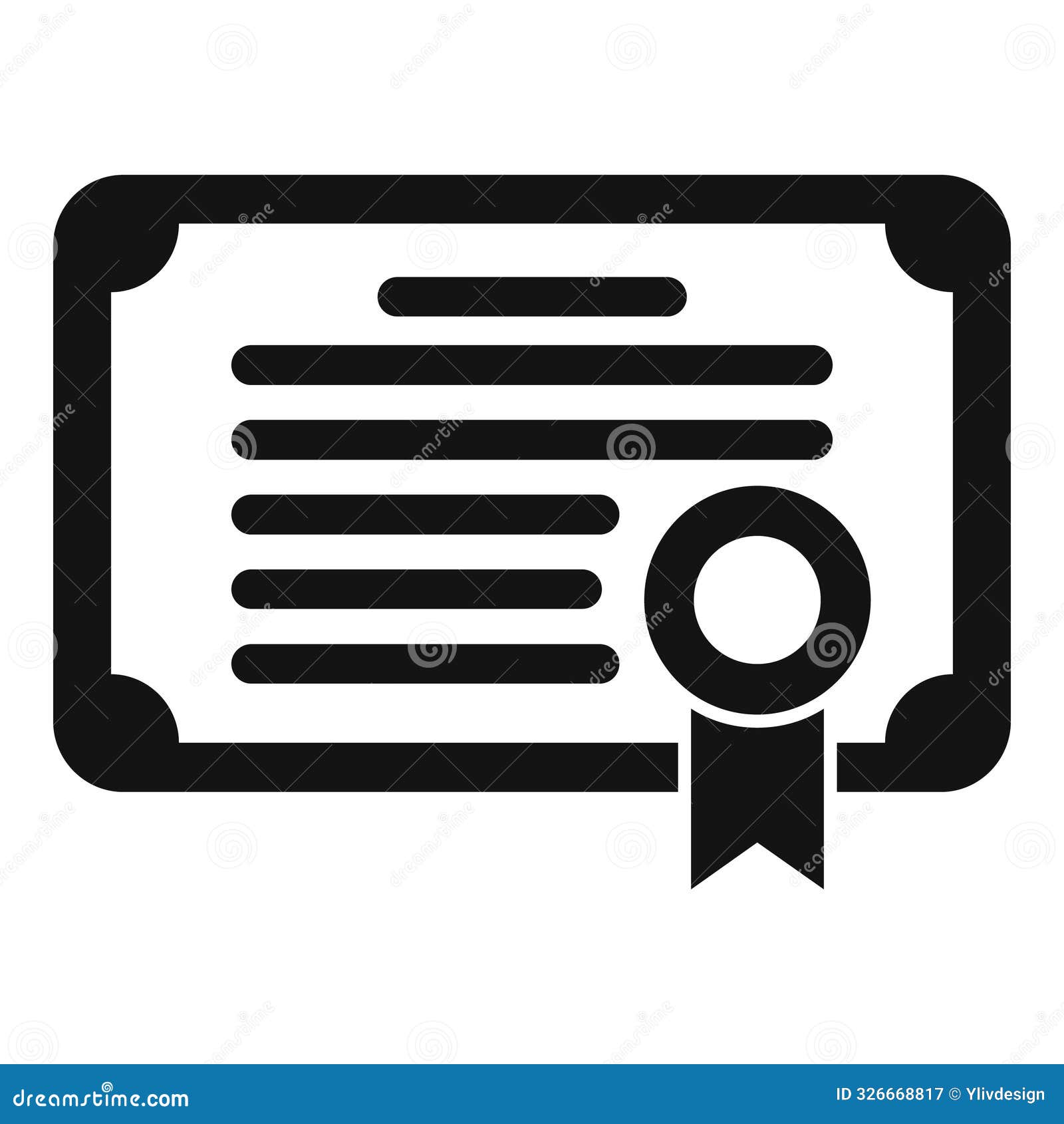 Official Certificate with Ribbon and Seal Icon Showing Validation Stock ...