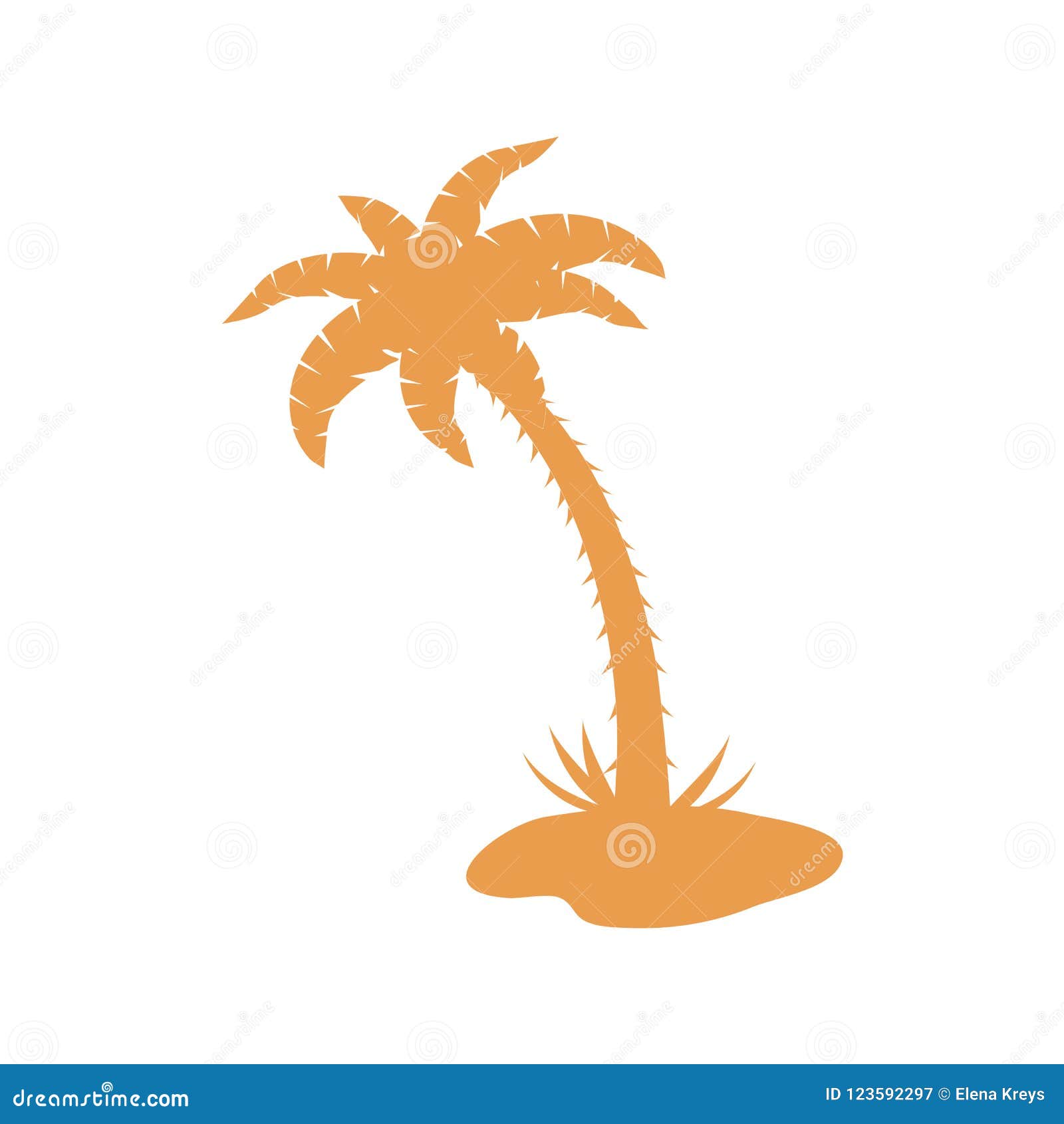 Stylized icon of palm tree stock illustration. Illustration of element ...