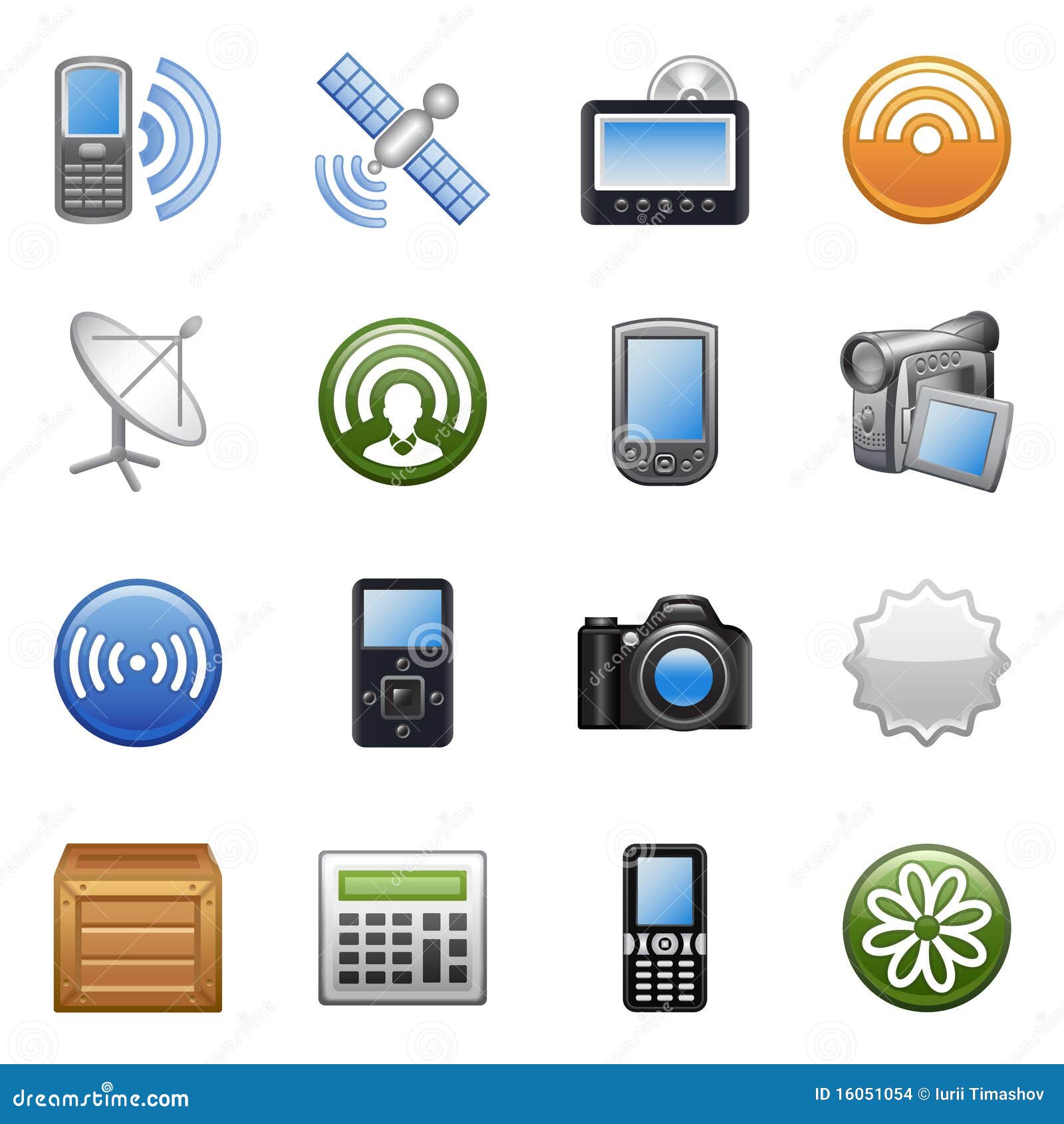 Stylized icons set 07 stock vector. Illustration of portable - 16051054