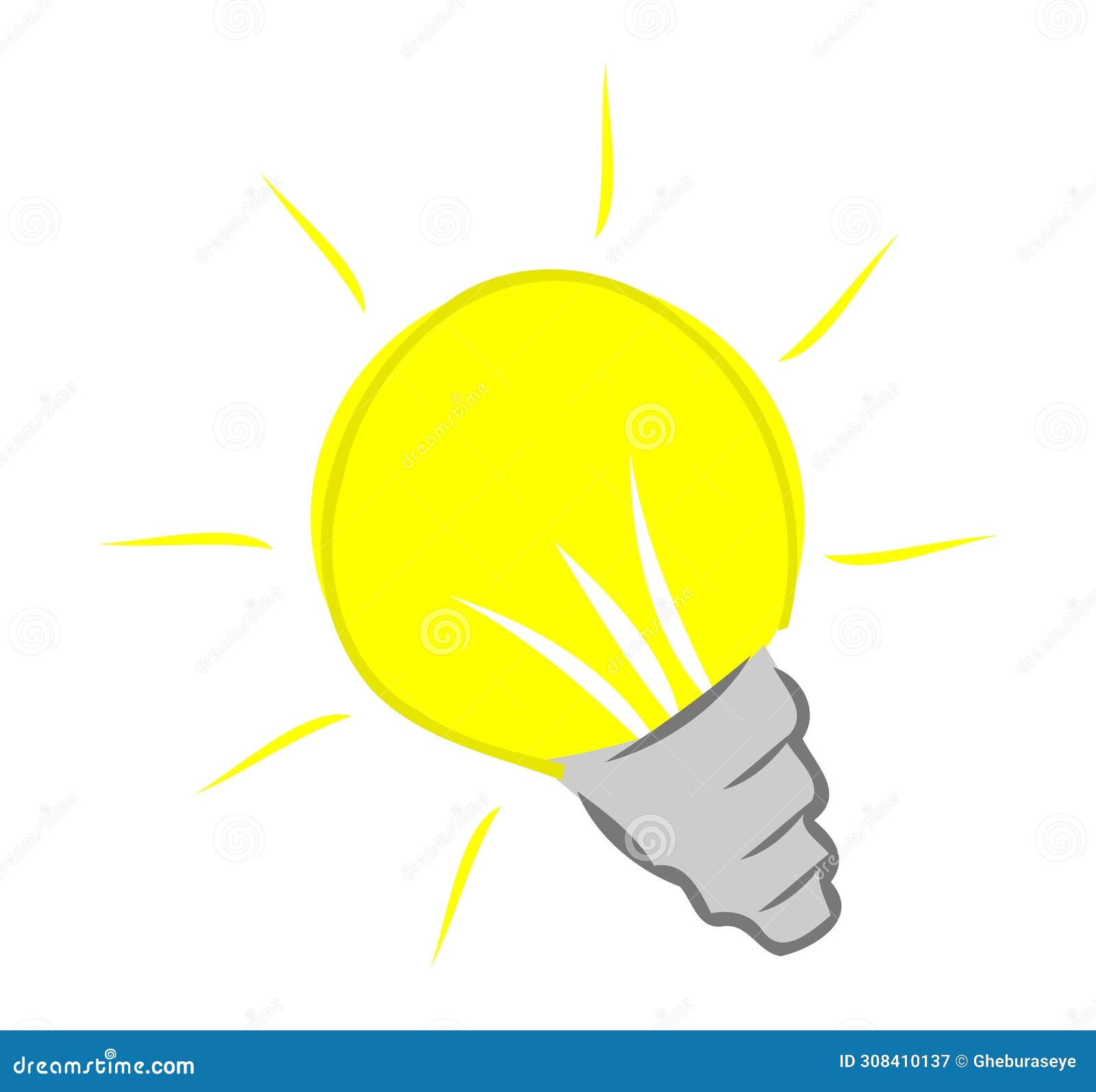 Stylized Illuminated Light Bulb, Colors, Light, Isolated. Stock ...