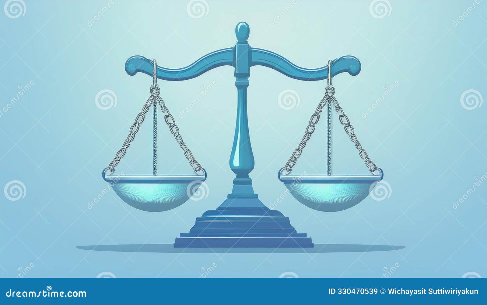 A Stylized Illustration of a Balanced Scale Representing Justice and ...