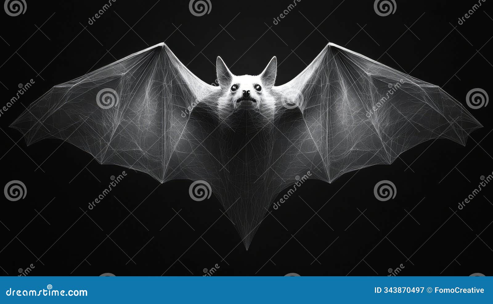 A Stylized Illustration of a Bat with Spread Wings Stock Illustration ...