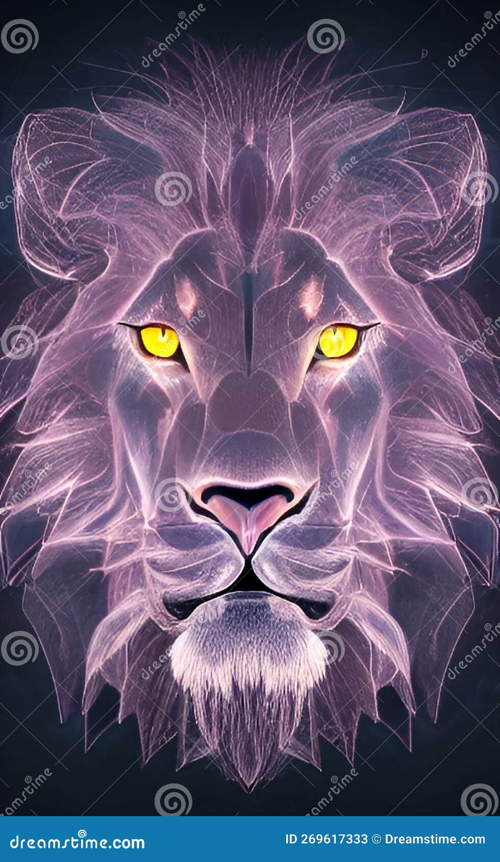 Stylized Illustration of a Beautiful Lion Head 2 Stock Illustration ...