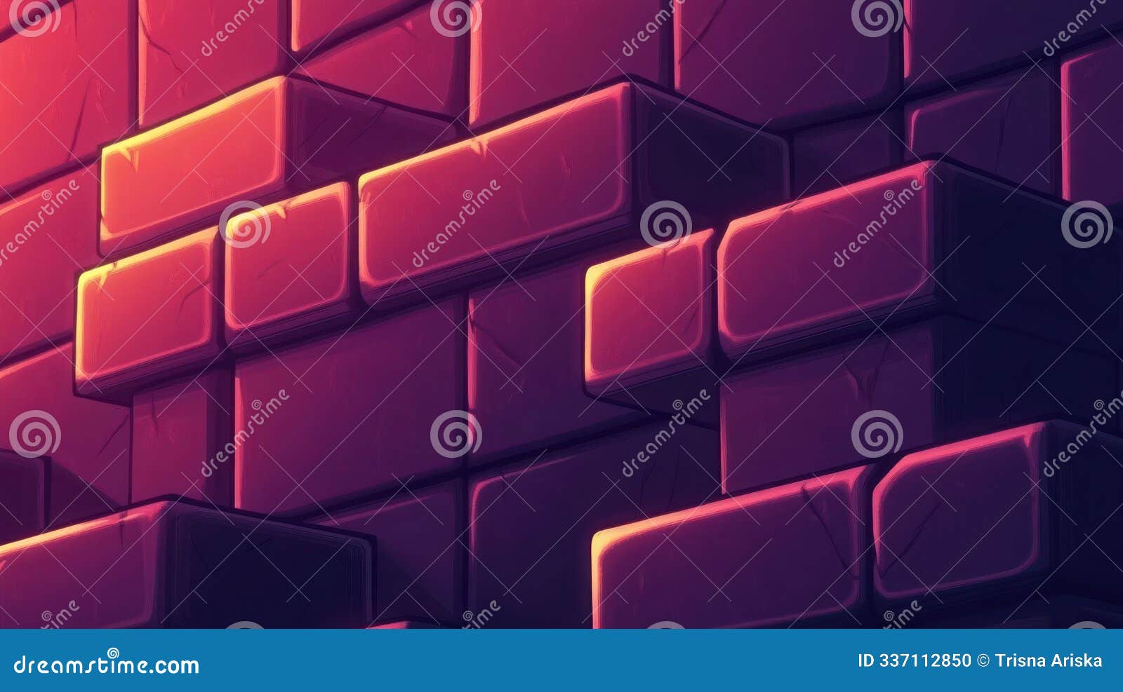 A Stylized Illustration of a Brick Wall with a Gradient Color Scheme ...
