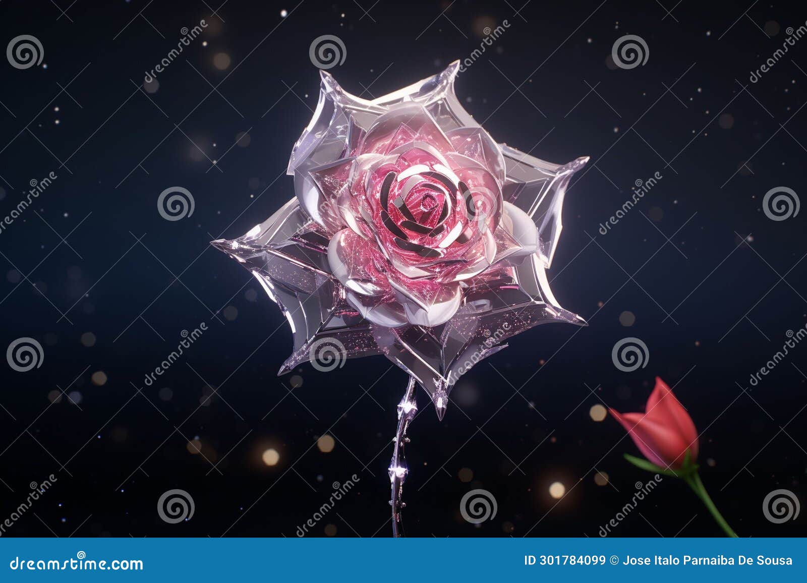 Stylized Illustration of a Comp Rose with Star Stock Illustration ...