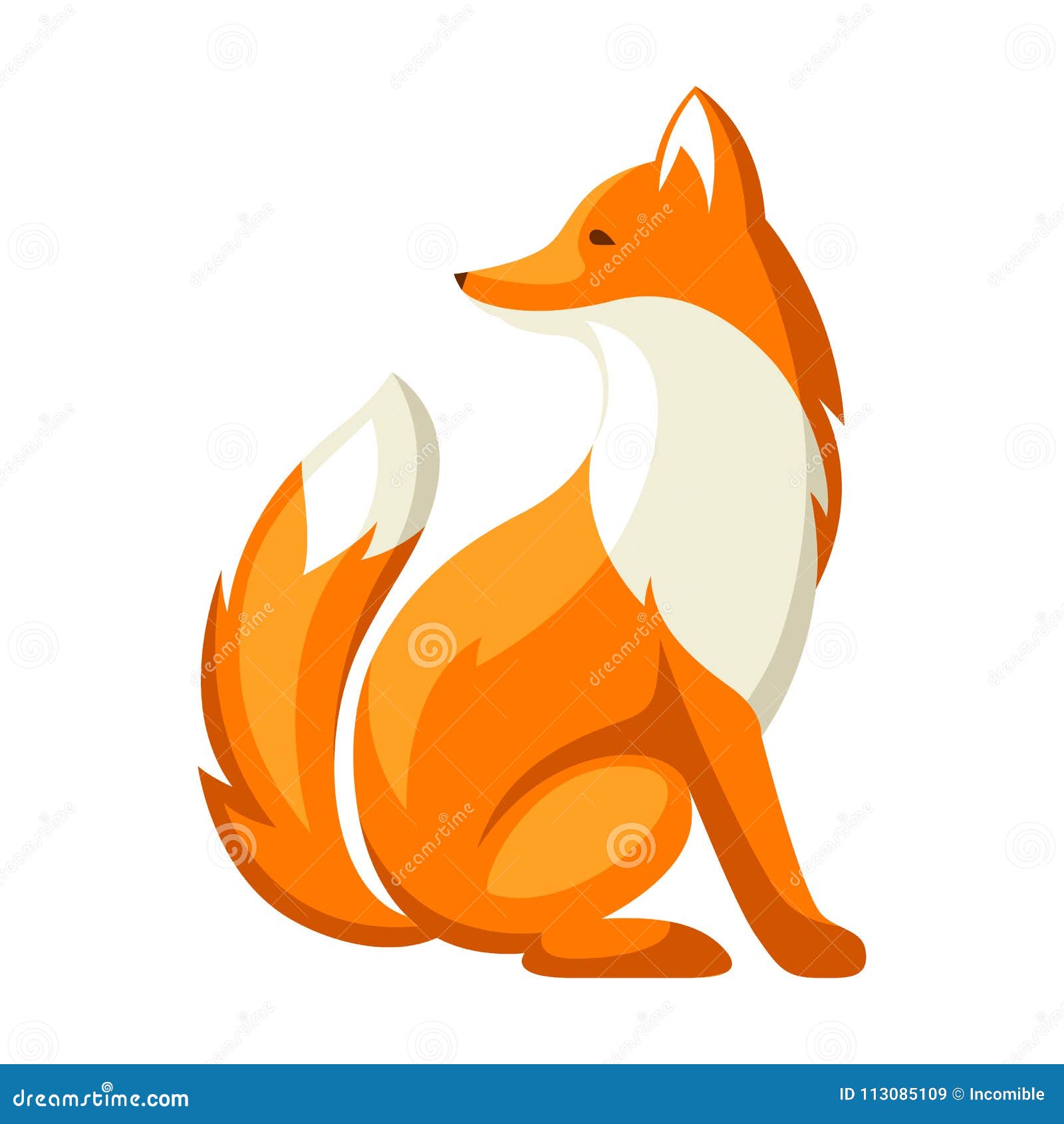 Stylized Illustration of Fox. Woodland Forest Animal on White ... Stylized Illustration of Fox. Woodland Forest Animal on White ...