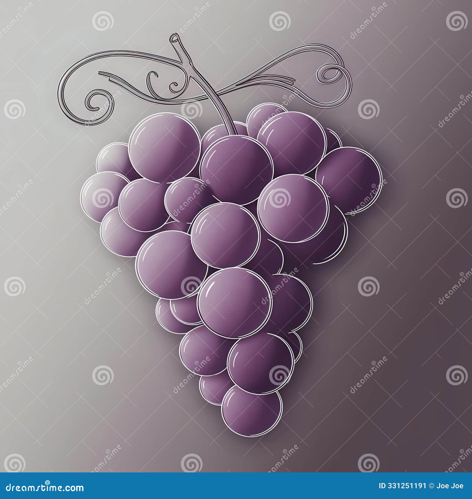 Stylized Illustration of a Grape Cluster Stock Illustration ...