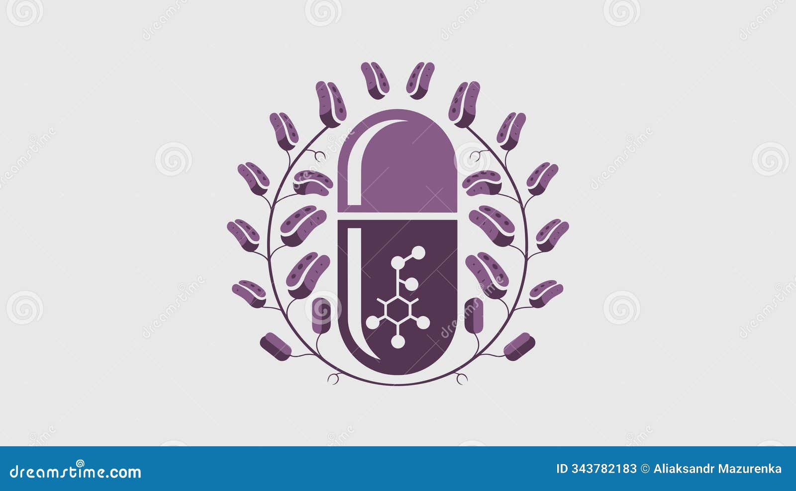 Stylized Illustration of Grape Seed Extract Capsule with Molecular ...
