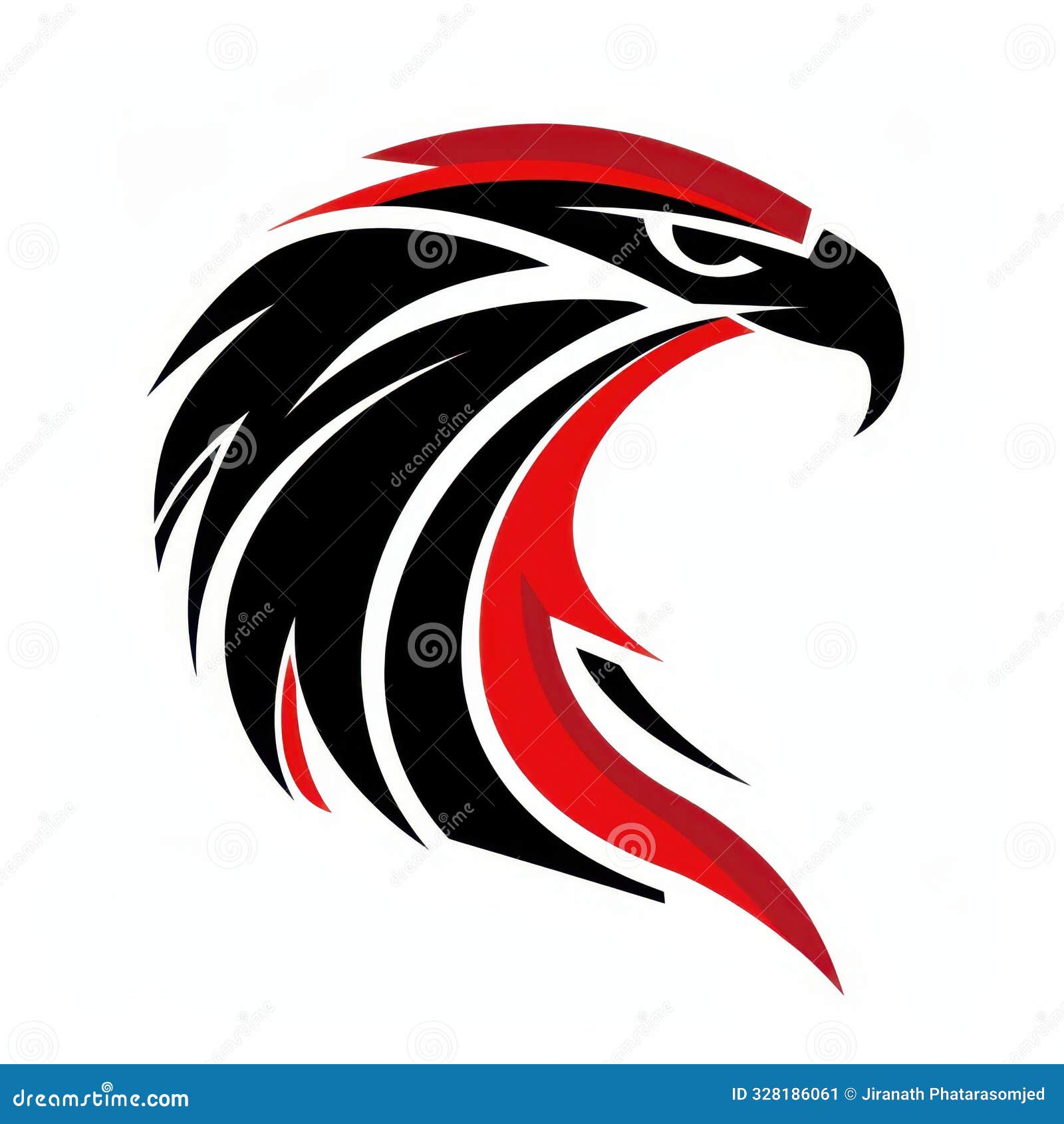 Stylized Hawk Portrait With Decorated Wings: Mesmerizing Hyper ...