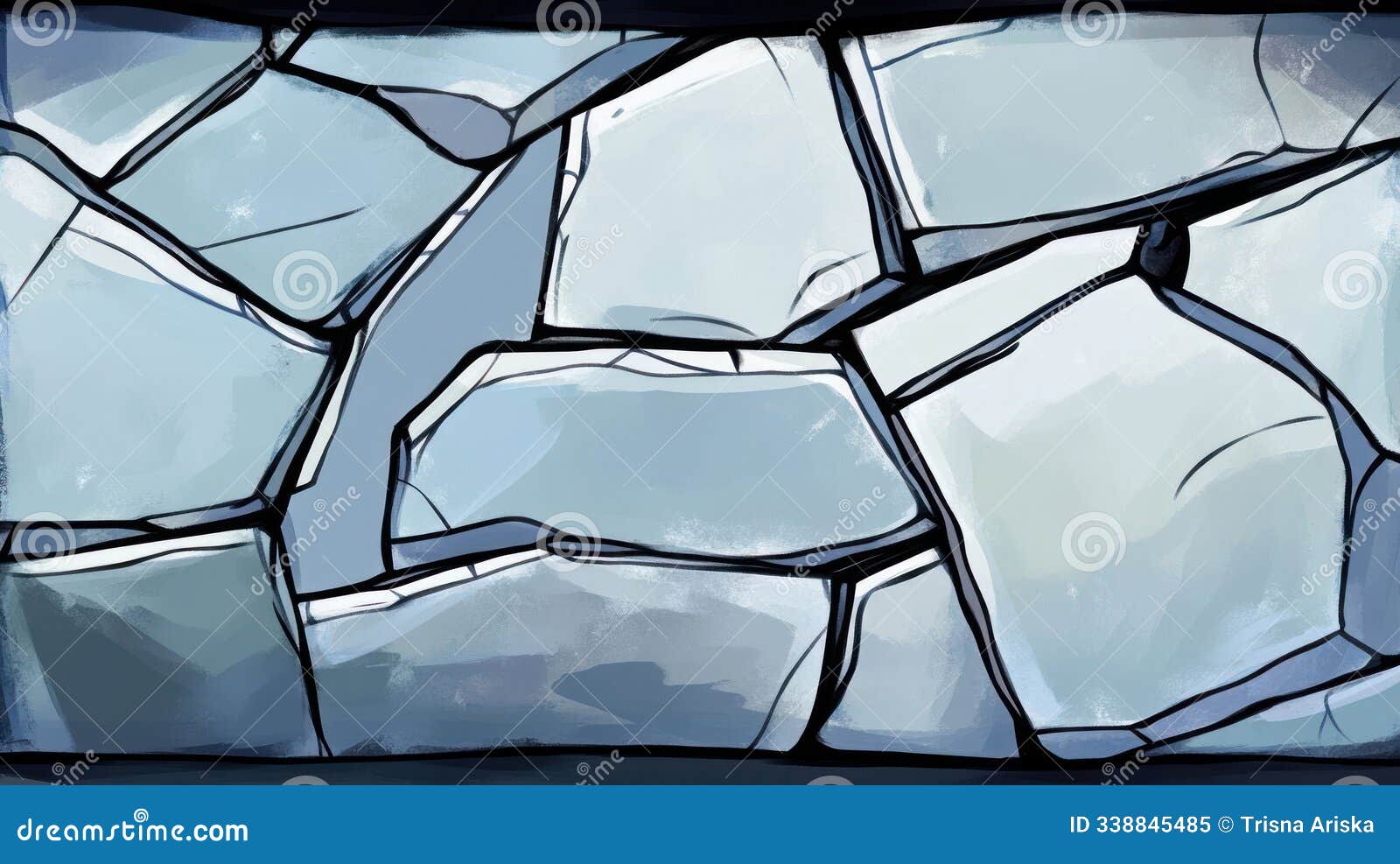 A Stylized Illustration of Irregular Stone Pieces Forming a Textured ...