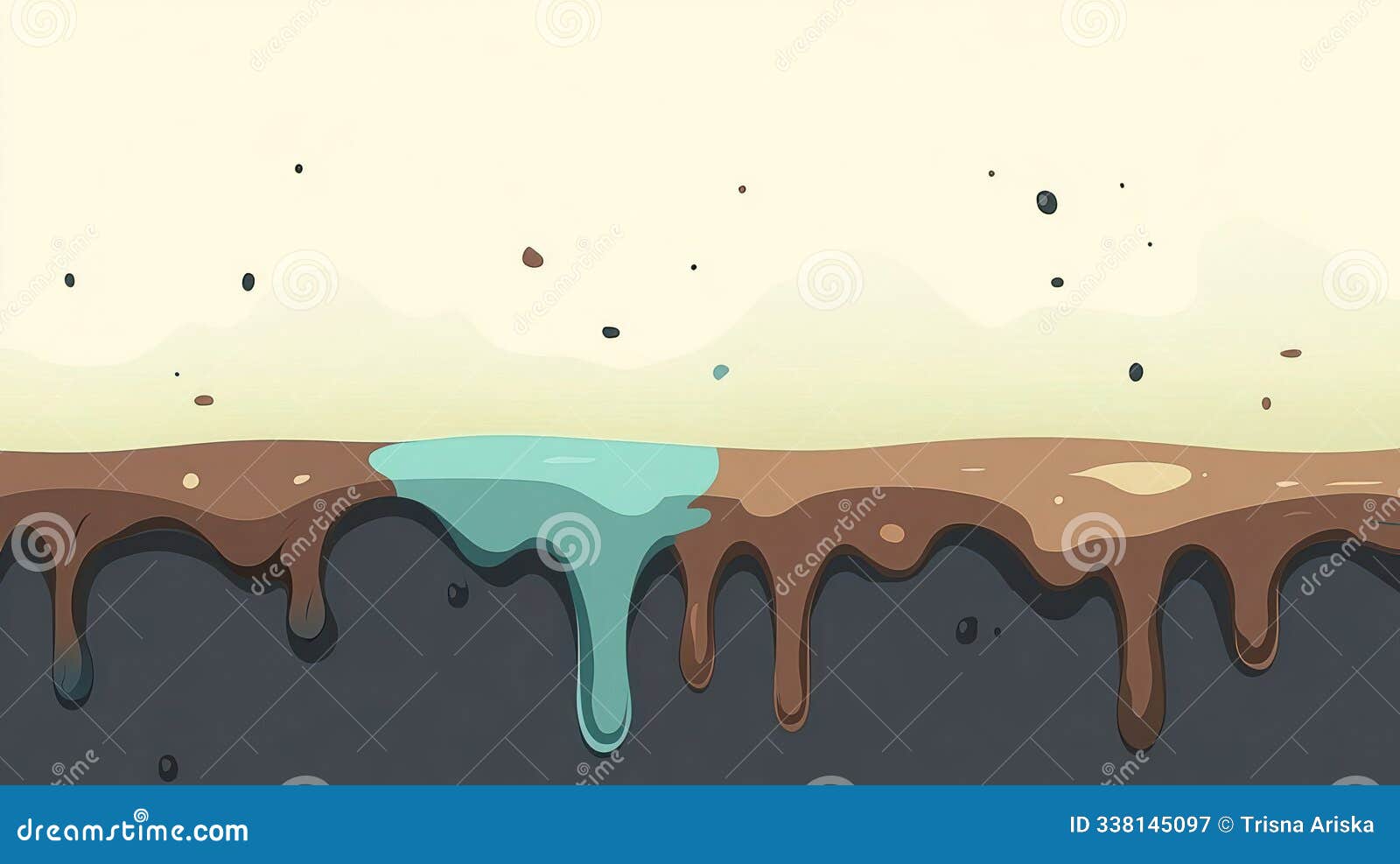 A Stylized Illustration of a Layered Surface with Dripping Textures and ...