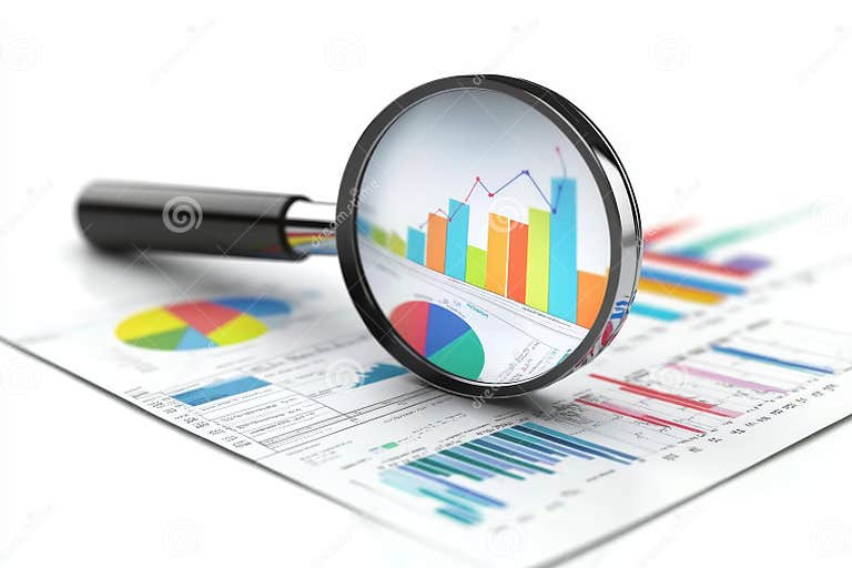 Data Insights Magnified: Investigating Analytics Stock Illustration ...
