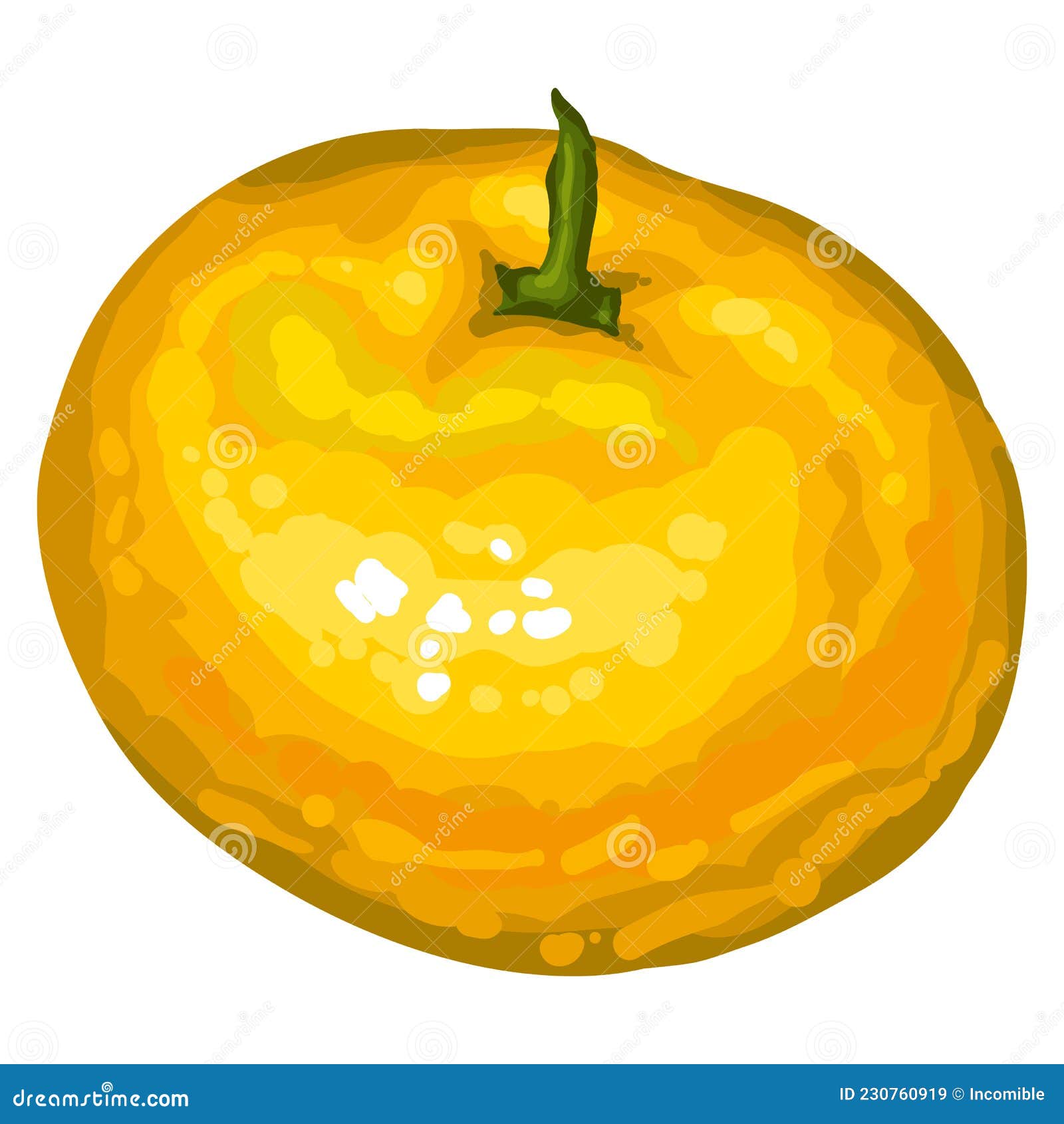 Stylized Illustration of Mandarin. Image for Design or Decoration ...