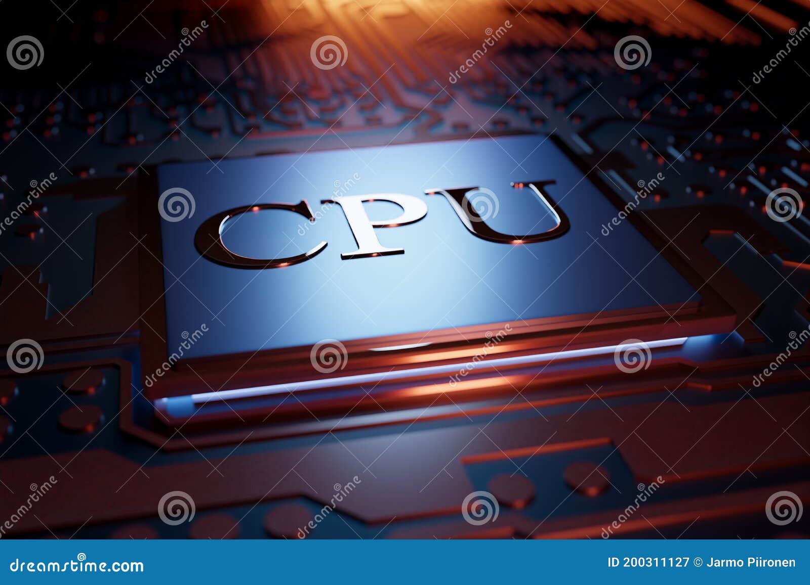 Stylized Illustration of a Microprocessor Chip Stock Illustration ...