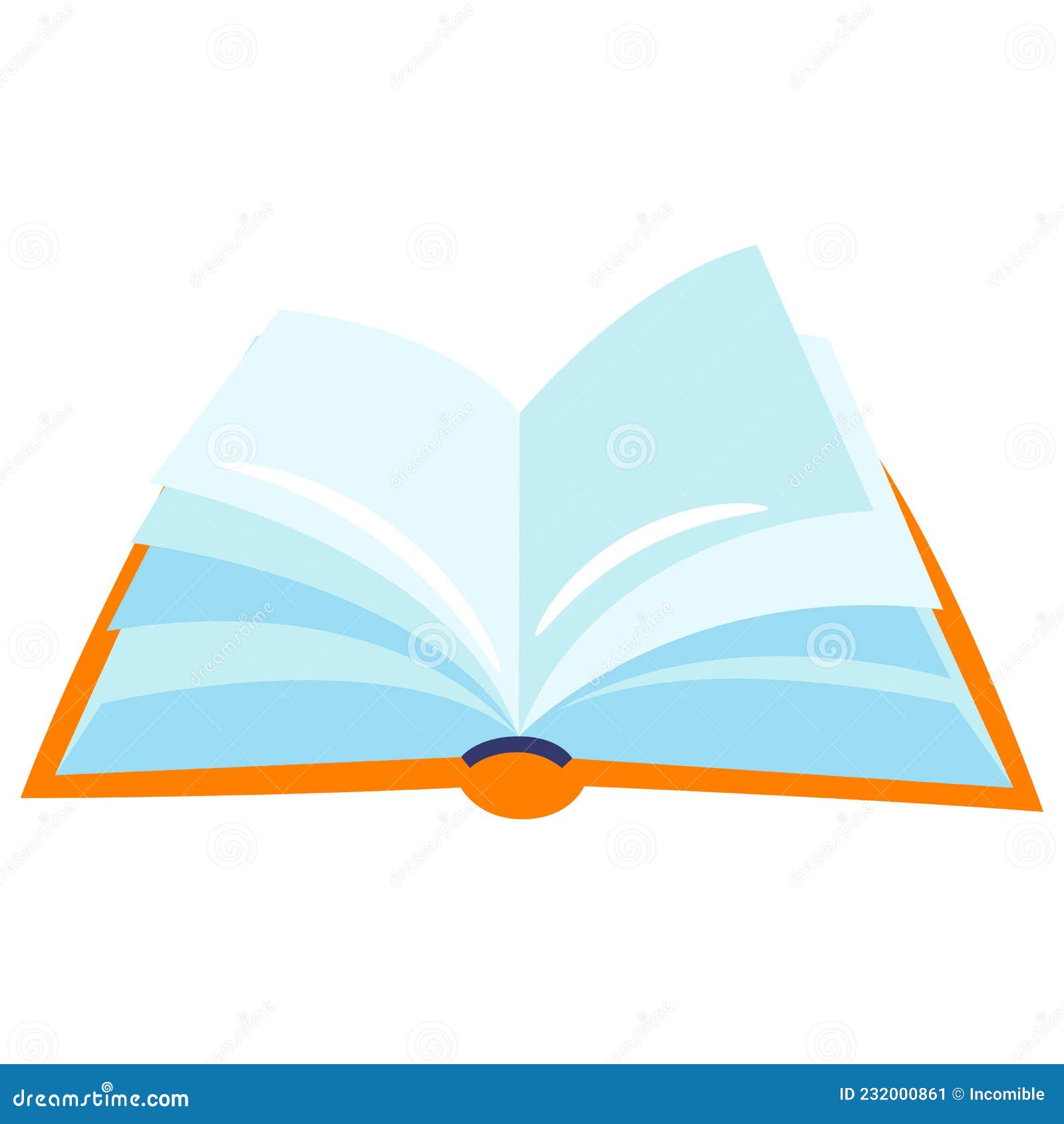 Stylized Illustration of Open Book. School or Educational Icon. Stock ...