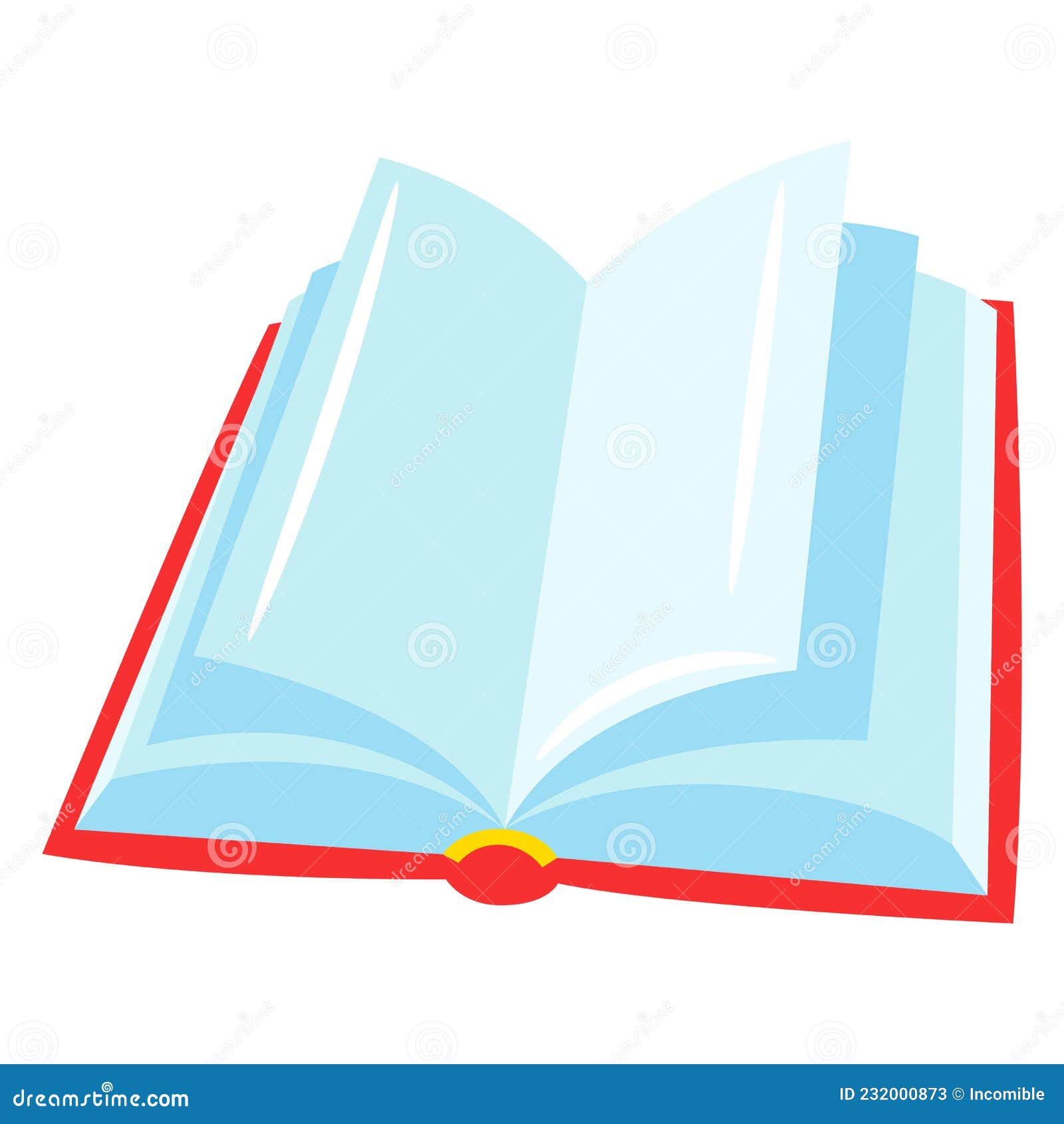 Stylized Illustration of Open Book. School or Educational Icon. Stock ...