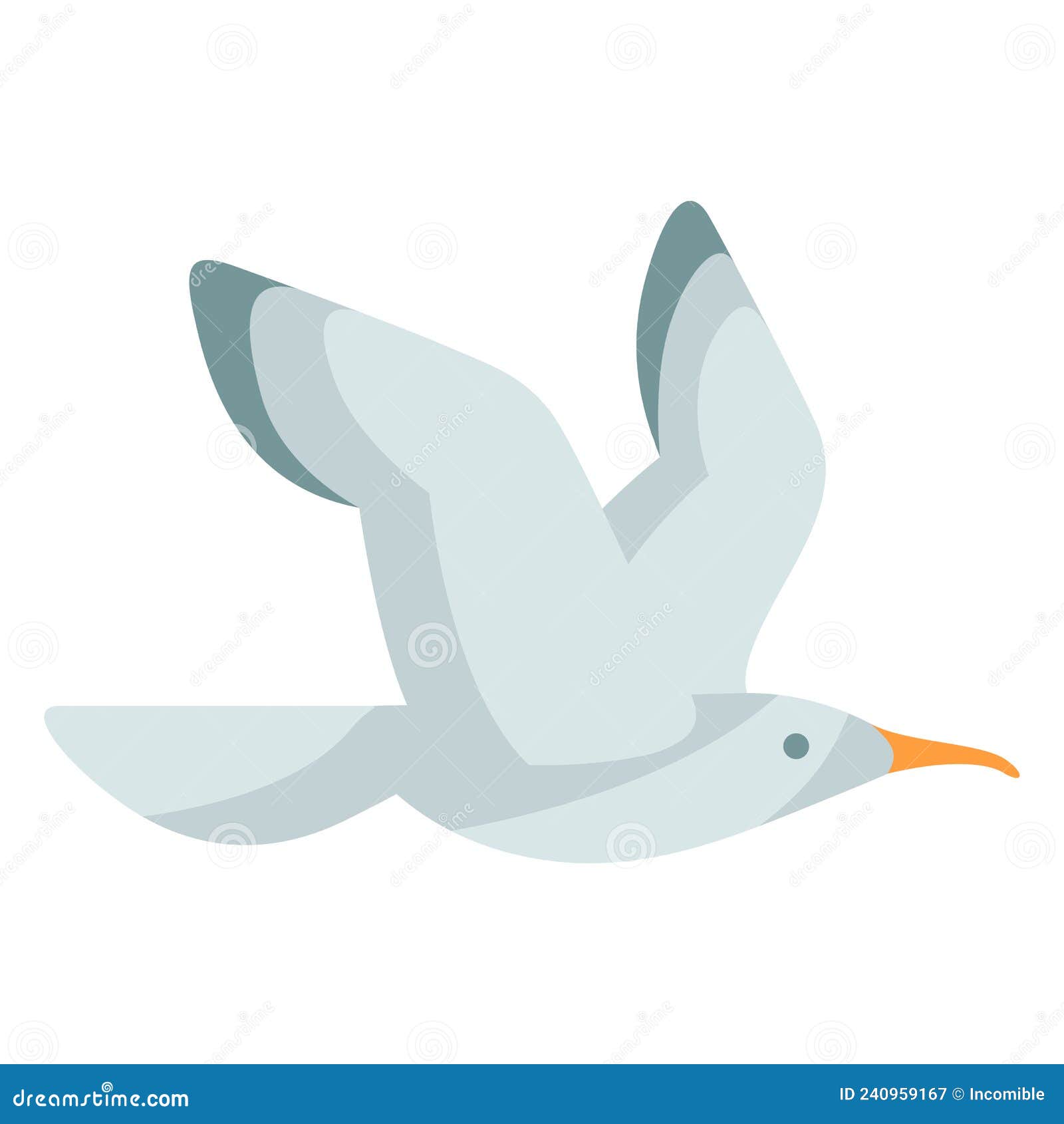 Stylized Illustration of Seagull. Marine Fauna and Wildlife Stock ...