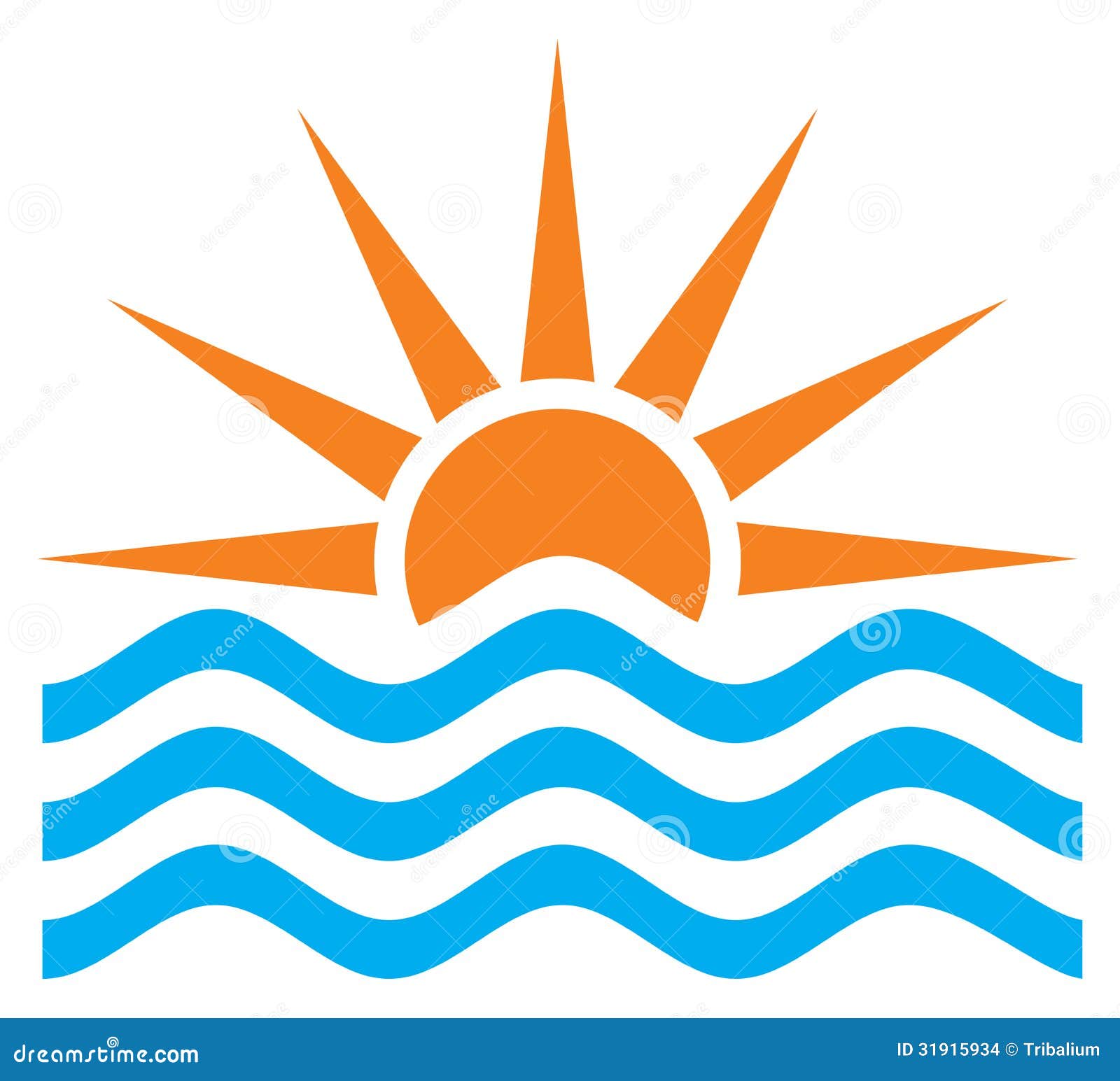 Stylized Illustration of Sunset/sunrise Stock Vector - Illustration of ...
