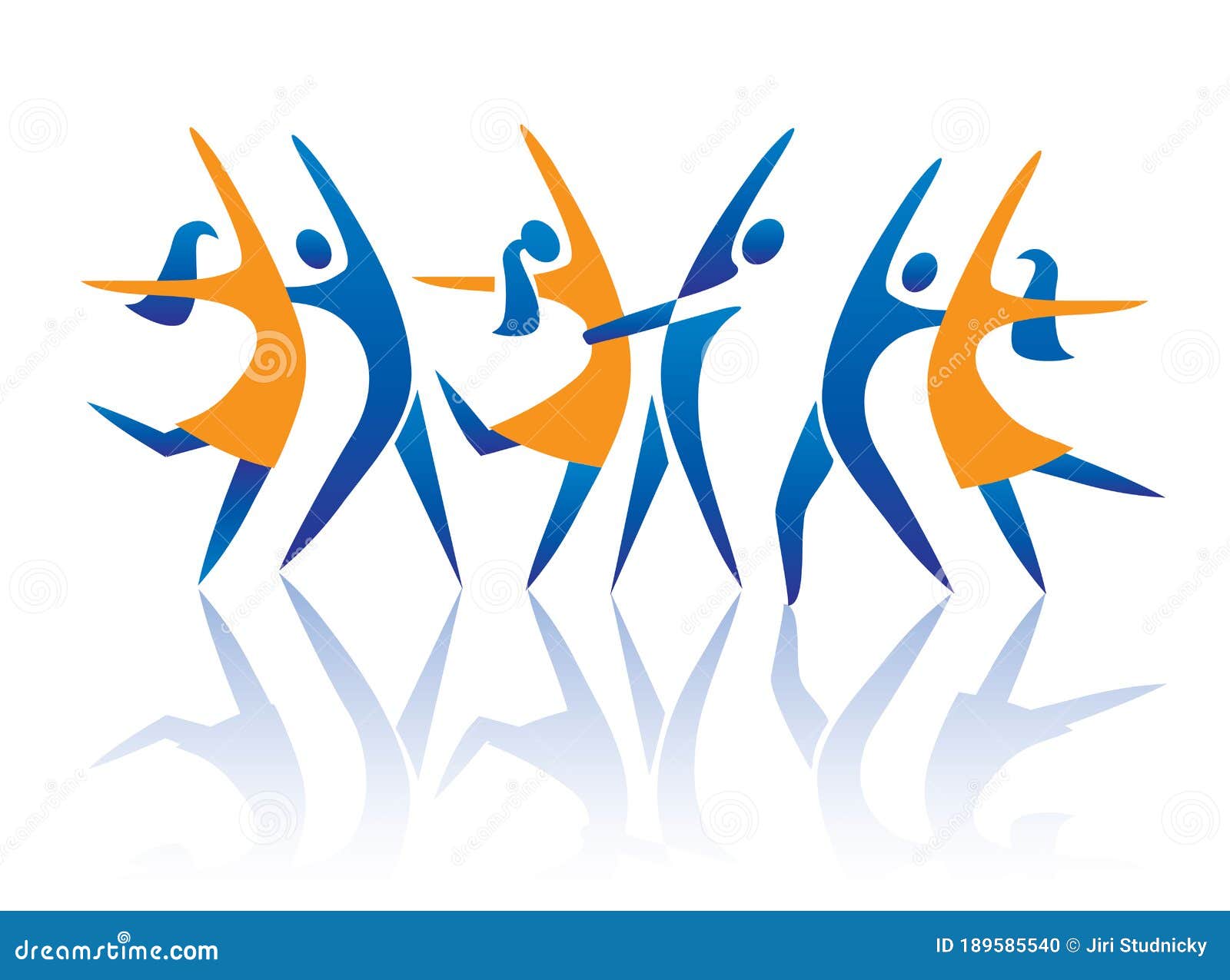 Three Dancing Couples, Symbols. Stock Vector - Illustration of lady ...