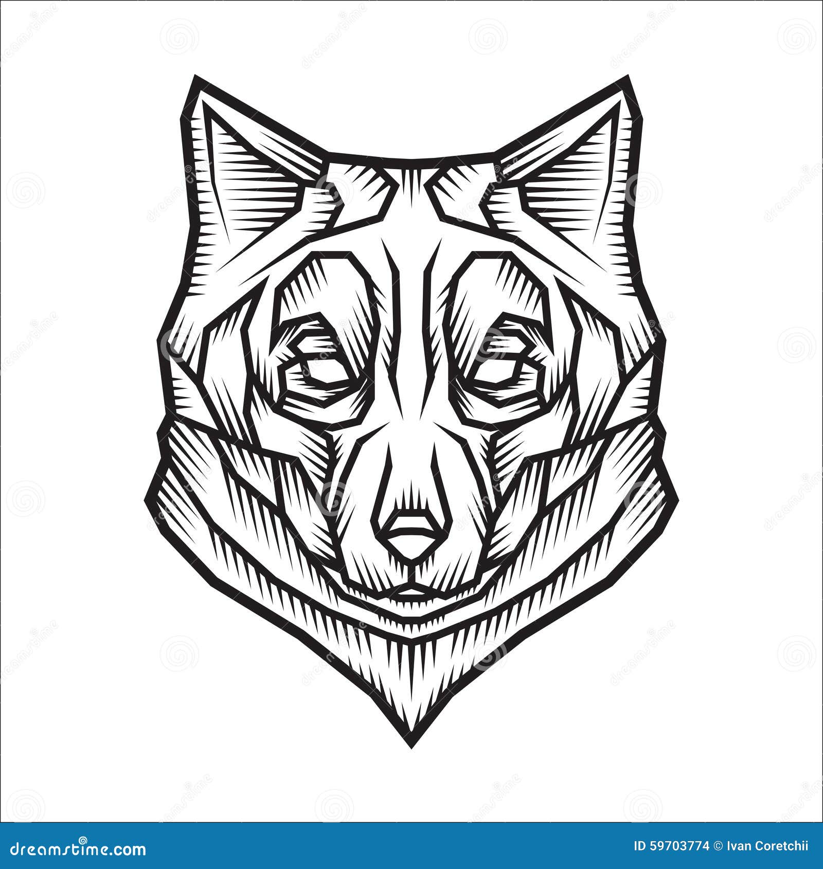 Stylized Illustration of Wolf Stock Vector - Illustration of beautiful ...
