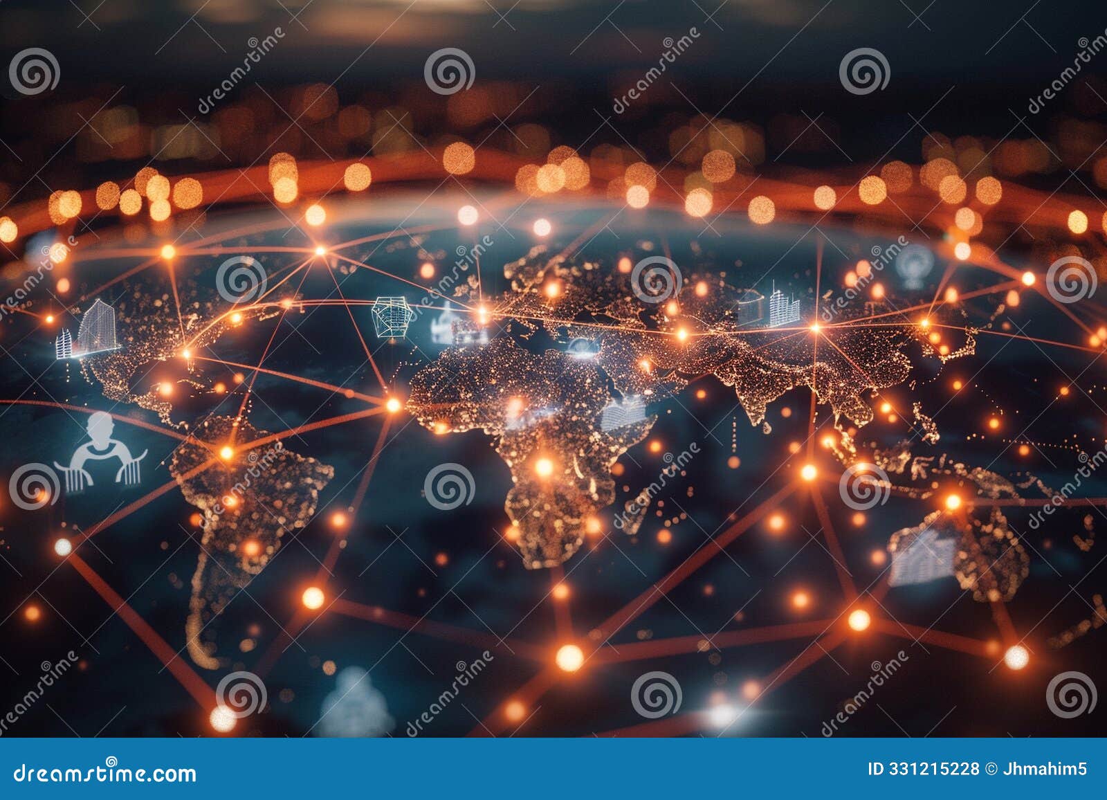 Global Network Connections stock illustration. Illustration of globe ...
